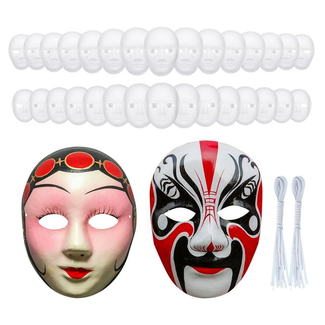Uxcell Paper Mache Mask Blank Mask to Decorate DIY Full Face Paintable ...