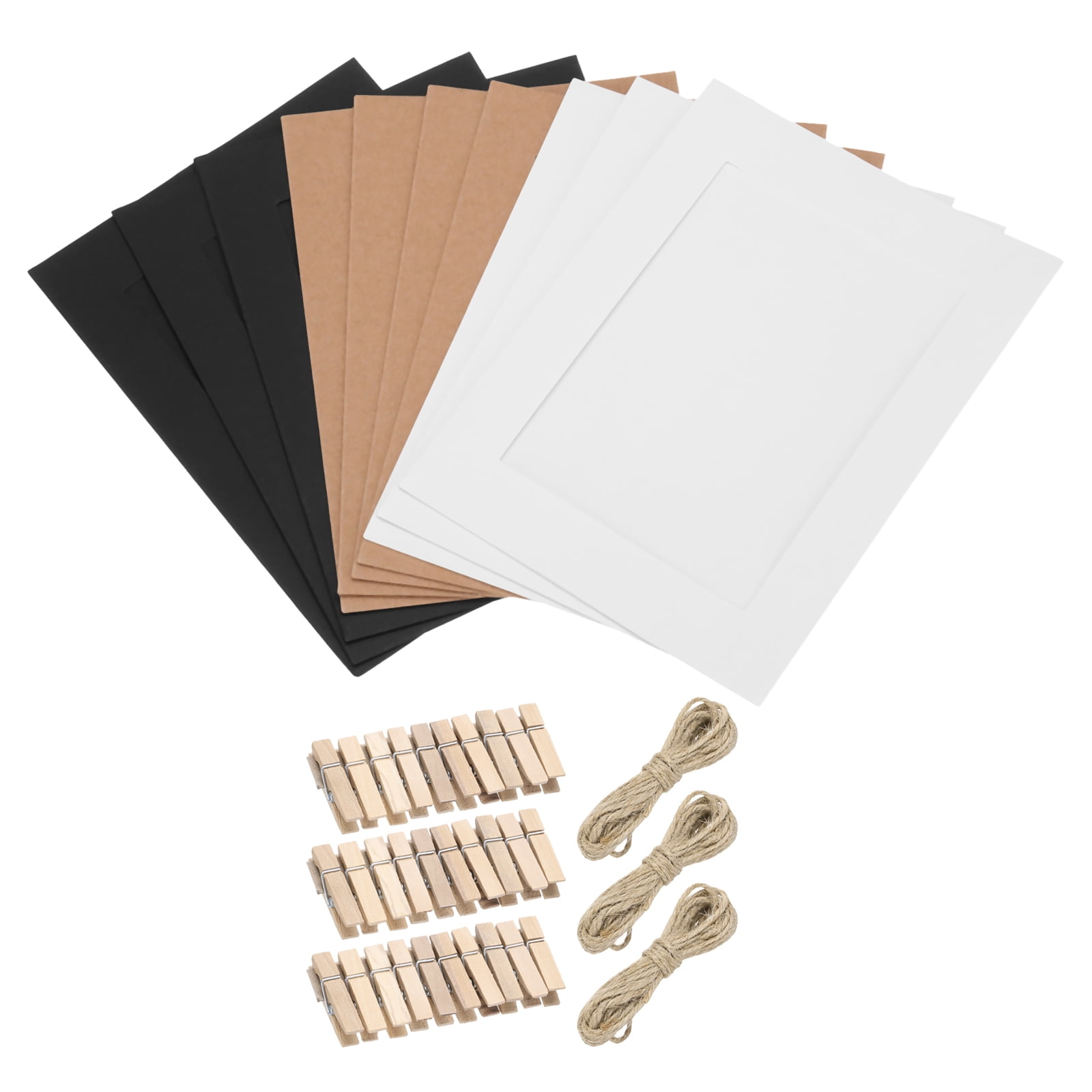 Uxcell Paper Photo Frame, Cardboard Picture Frames with Clips & Strings ...
