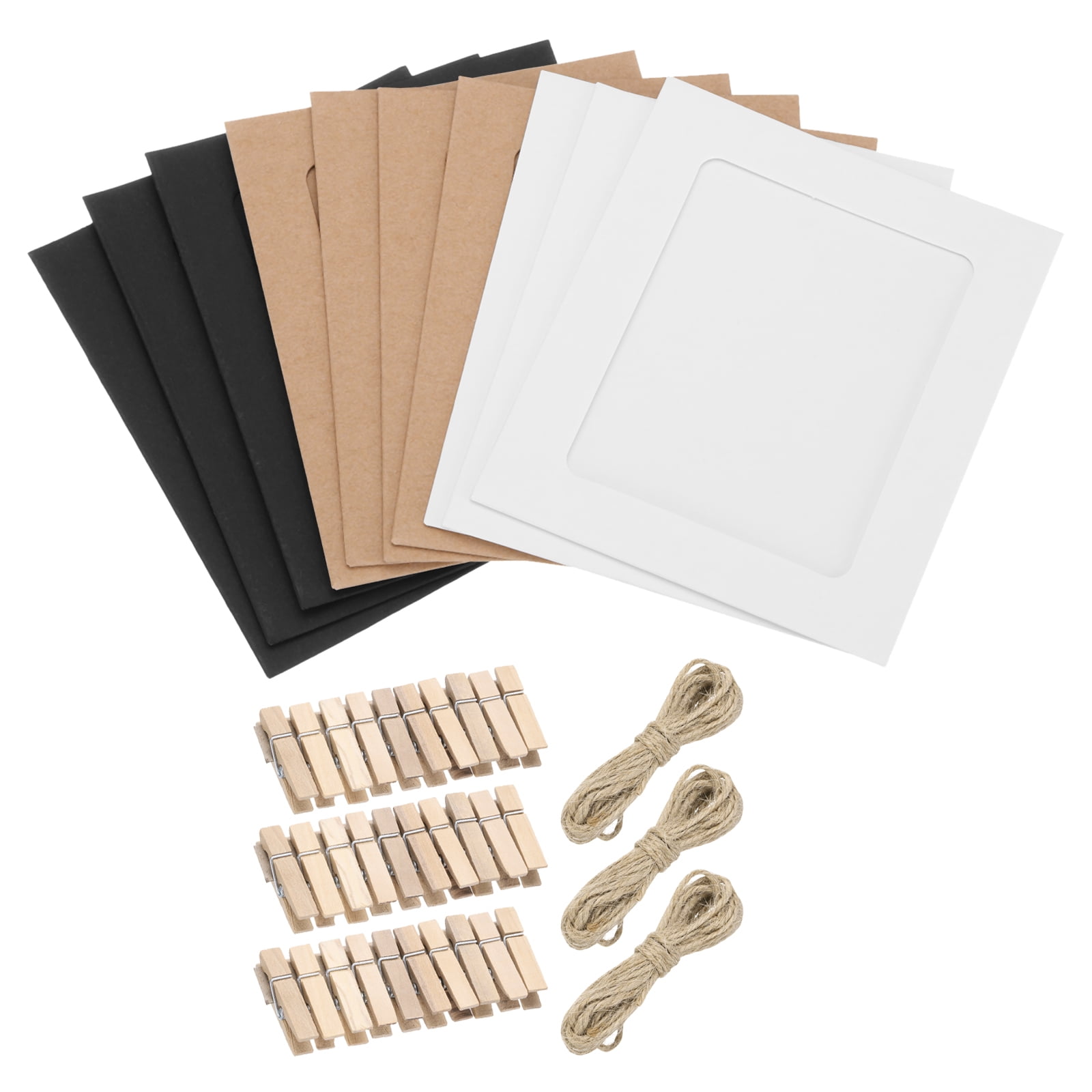 Uxcell Paper Photo Frame, Cardboard Picture Frames with Clips & Strings ...