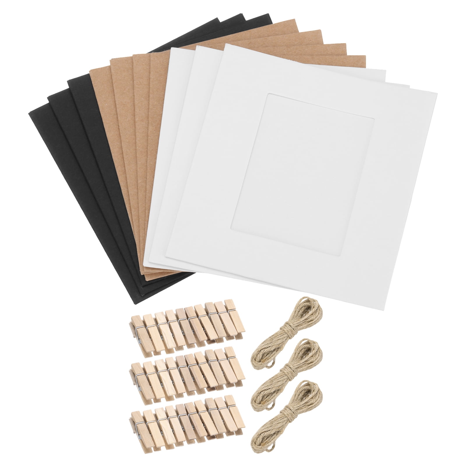Uxcell Paper Photo Frame, Cardboard Picture Frames with Clips & Strings ...