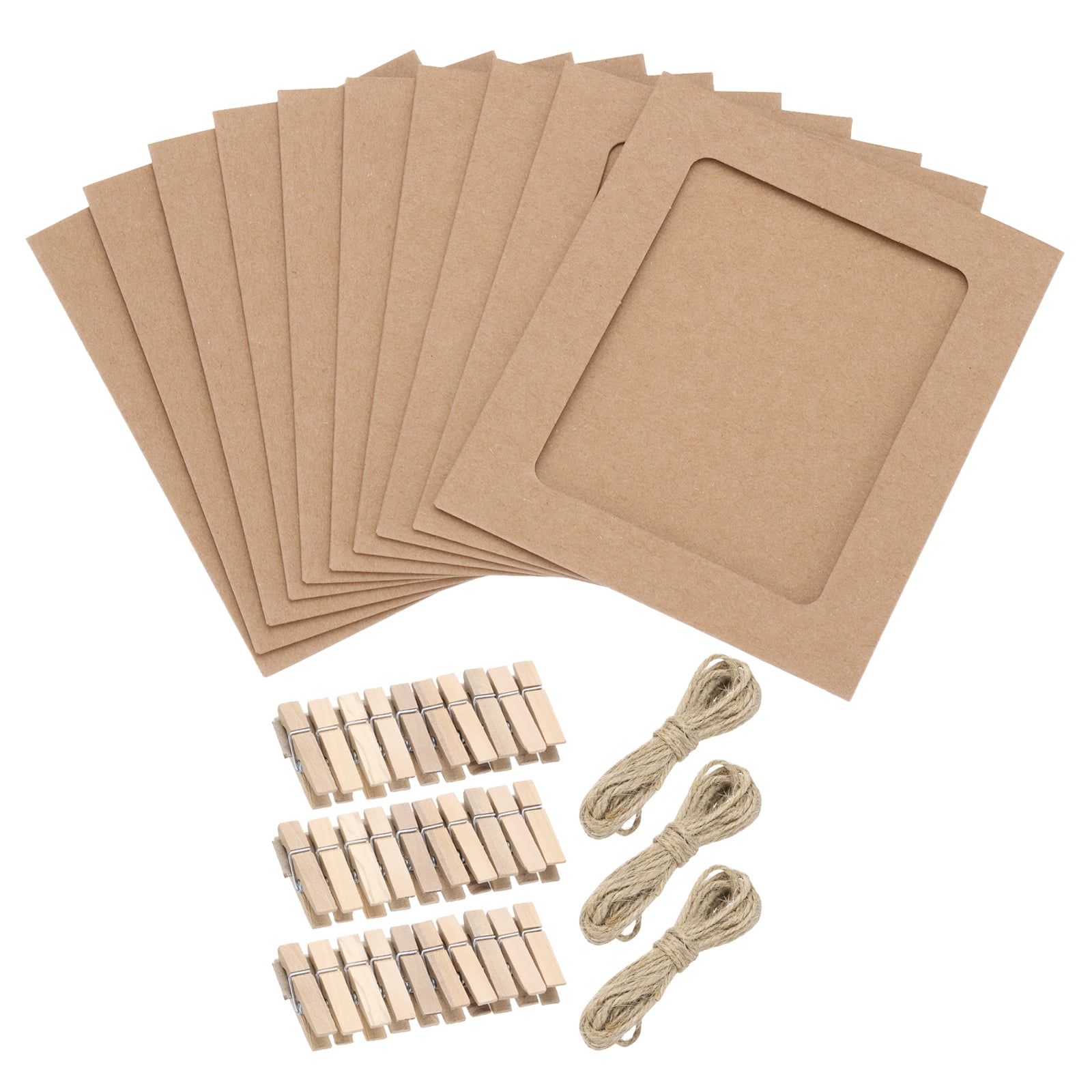 Uxcell Paper Photo Frame, Cardboard Picture Frames with Clips & Strings ...