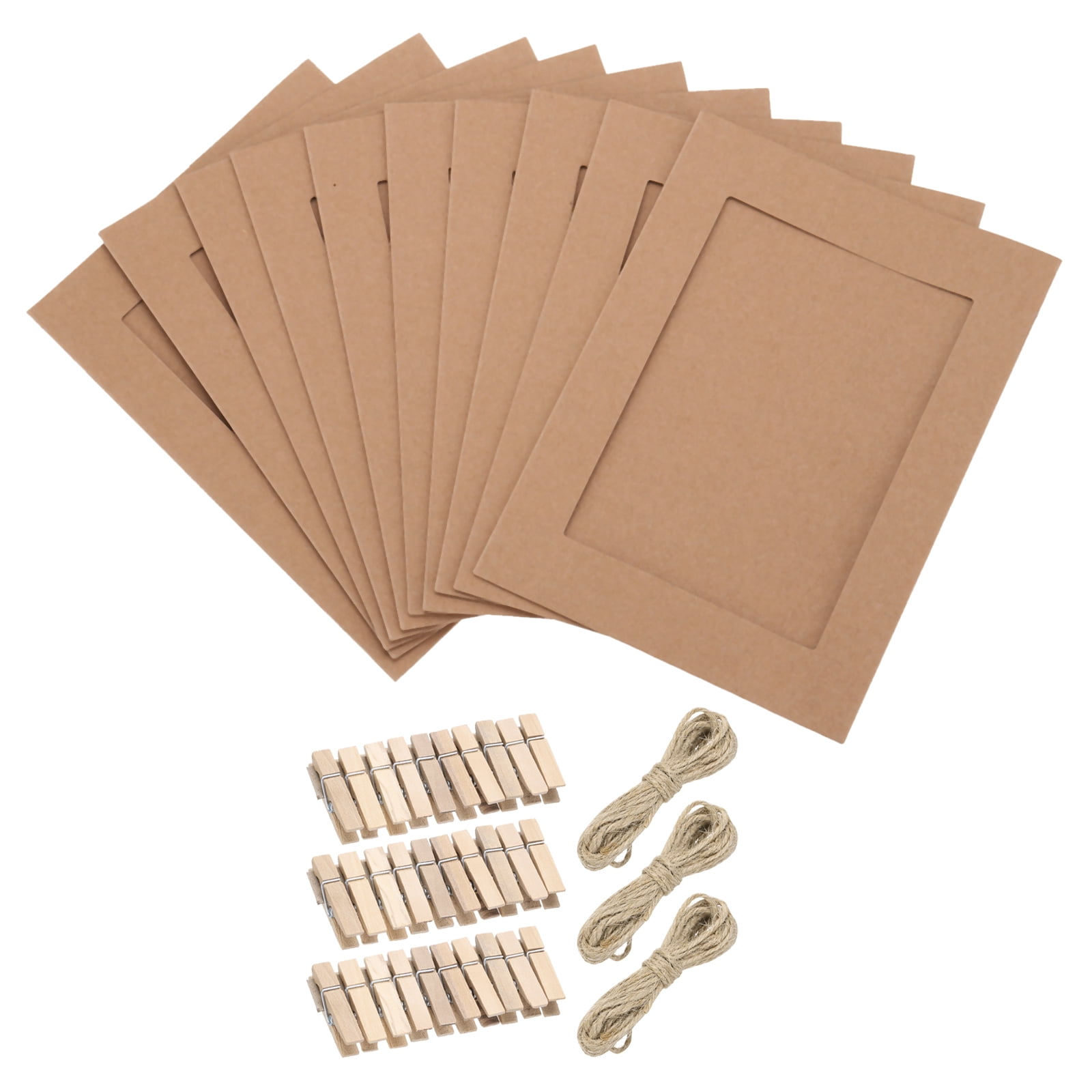 Uxcell Paper Photo Frame, Cardboard Picture Frames with Clips & Strings ...