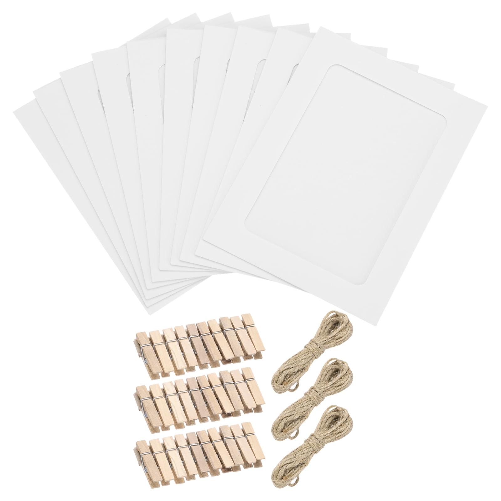 Uxcell Paper Photo Frame, Cardboard Picture Frames with Clips & Strings ...