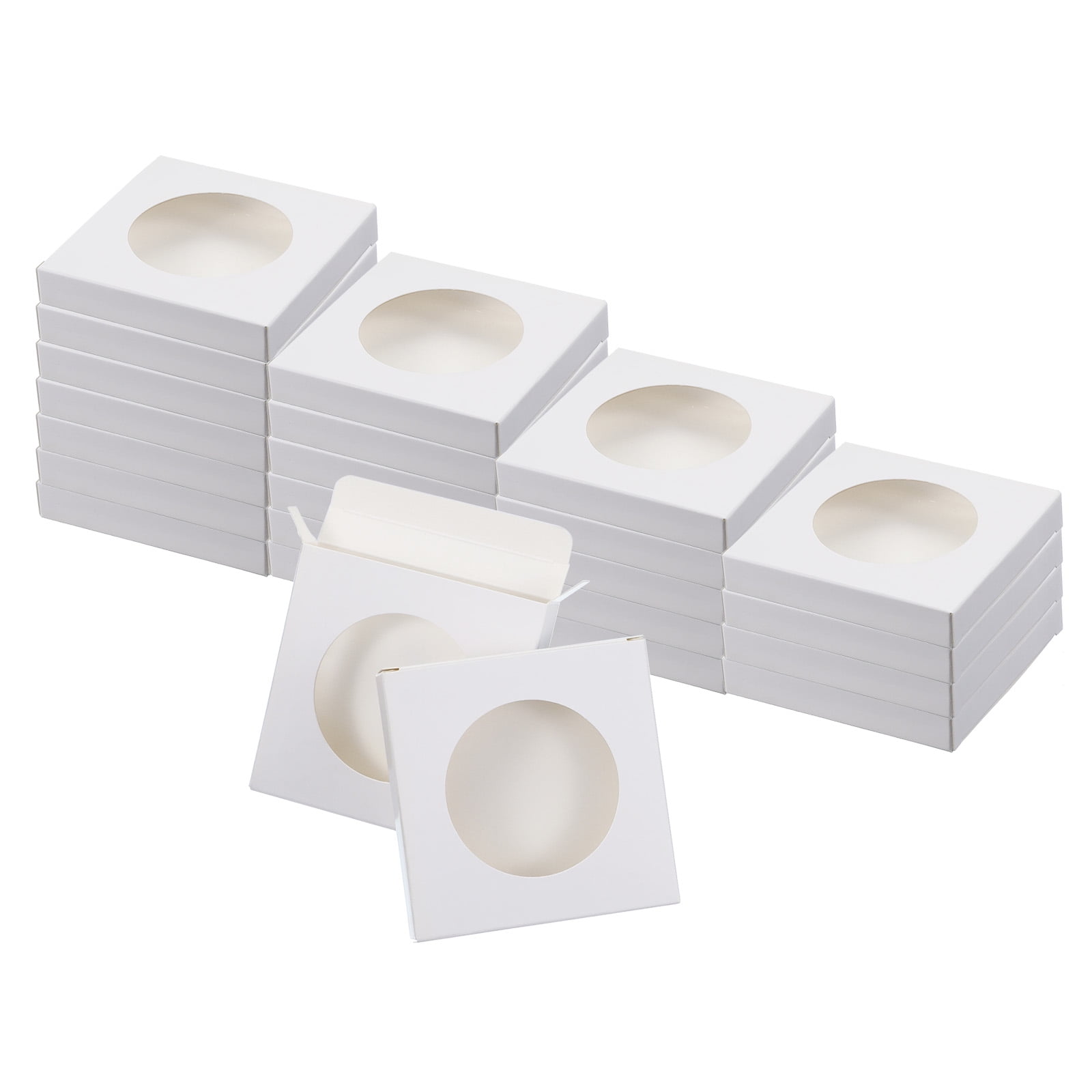 Uxcell Paper Soap Boxes, 24 Pcs 3.5"x3.5"x0.6" Kraft Square Paper Boxes ...