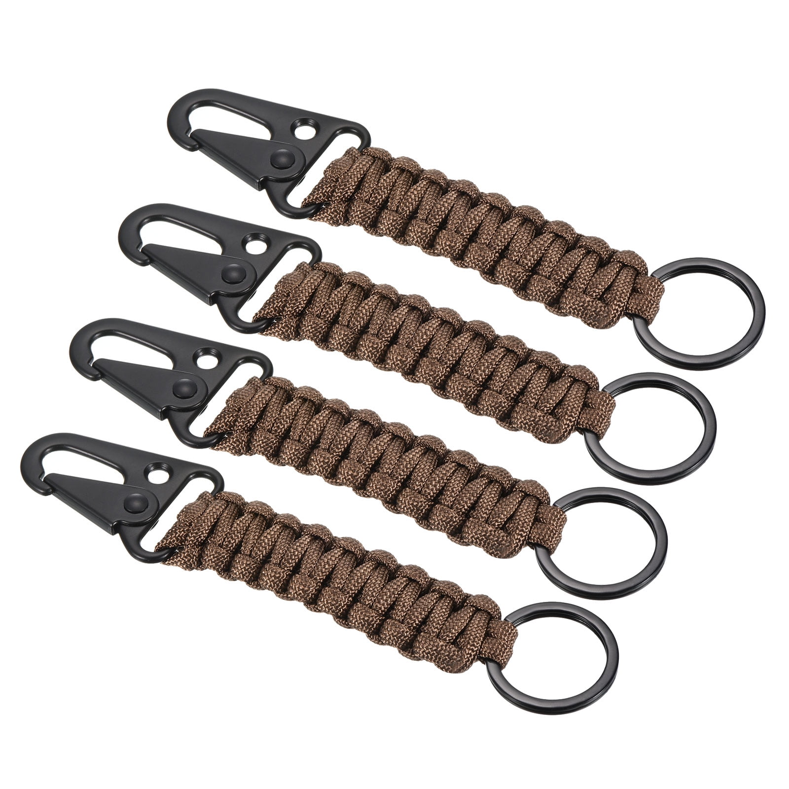 Uxcell Paracord Keychain, 4 Pack Braided Lanyard Key Clip Survival ...