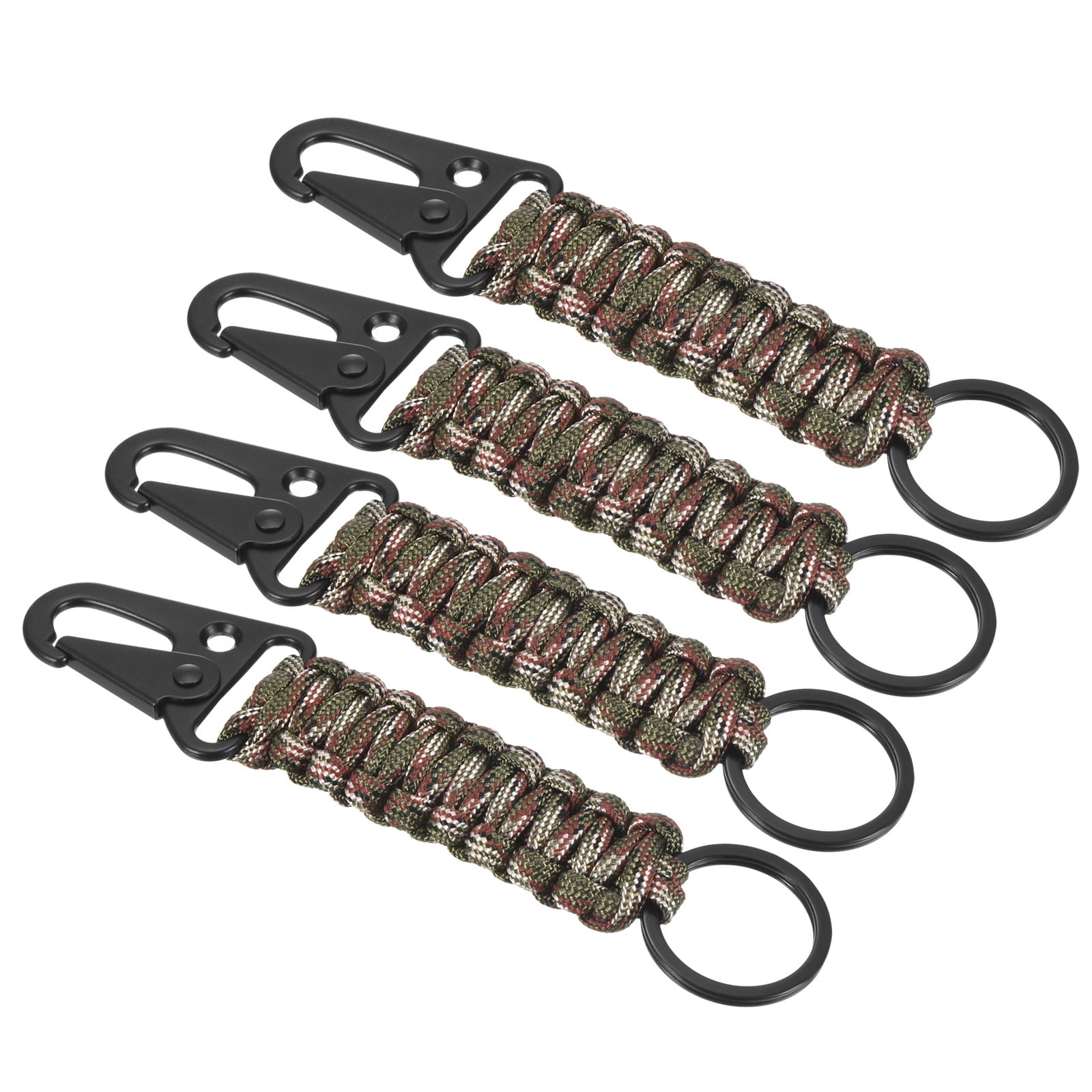 Uxcell Paracord Keychain, 4 Pack Braided Lanyard Key Clip Survival ...
