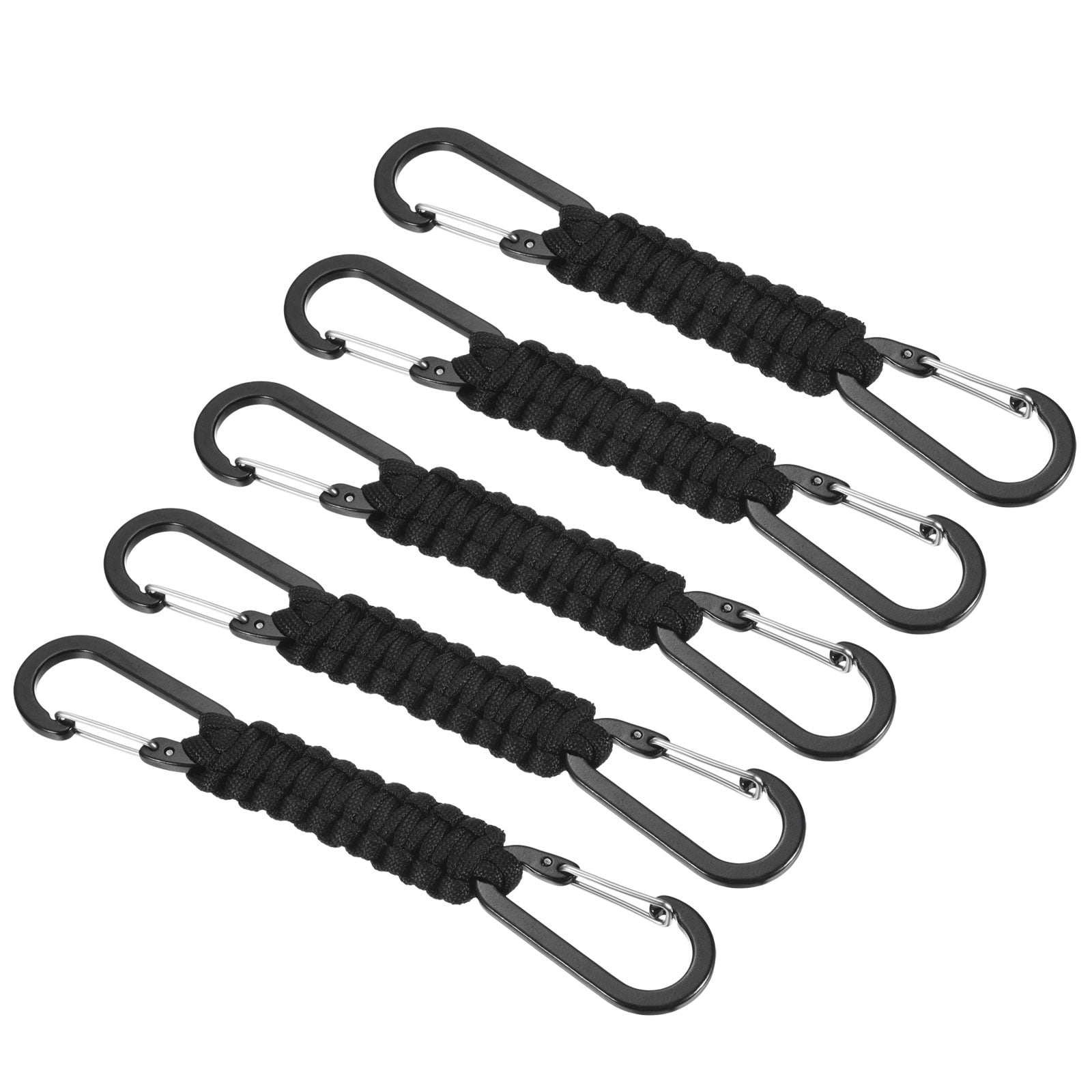 Uxcell Paracord Keychain, 5 Pack Braided Lanyard Key Clip Double D ...