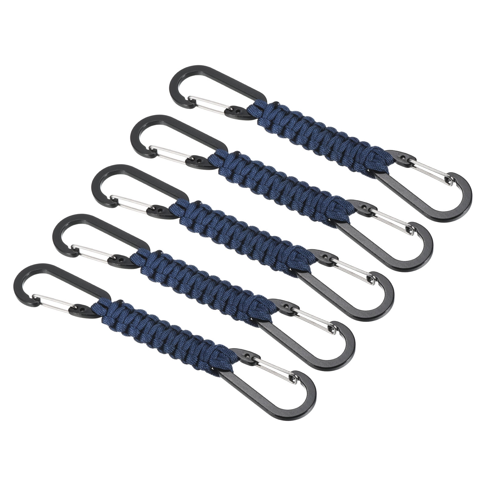Uxcell Paracord Keychain, 5 Pack Braided Lanyard Key Clip Double D ...
