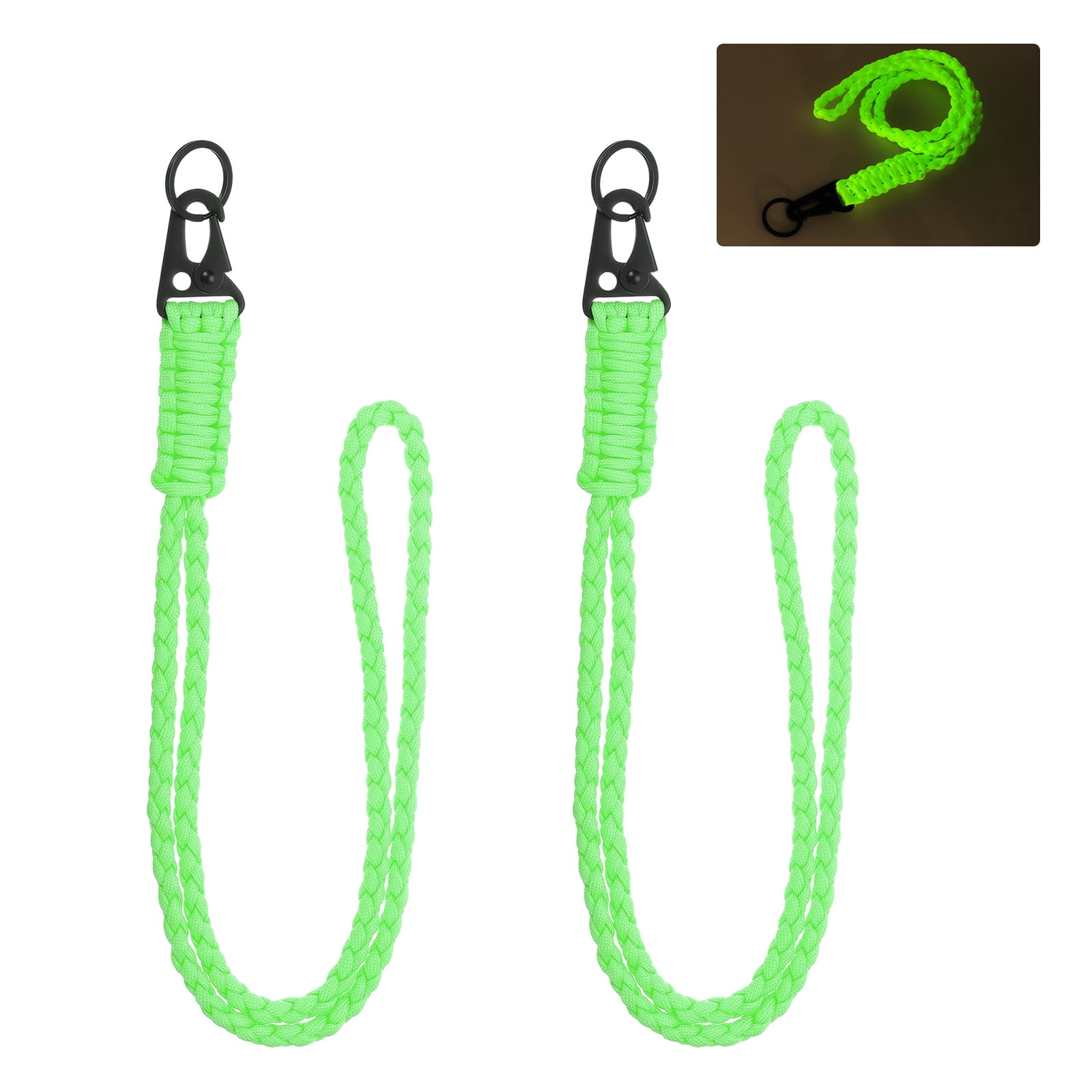 Uxcell Paracord Lanyard, Heavy Duty Keychain Lanyards Luminous Green ...