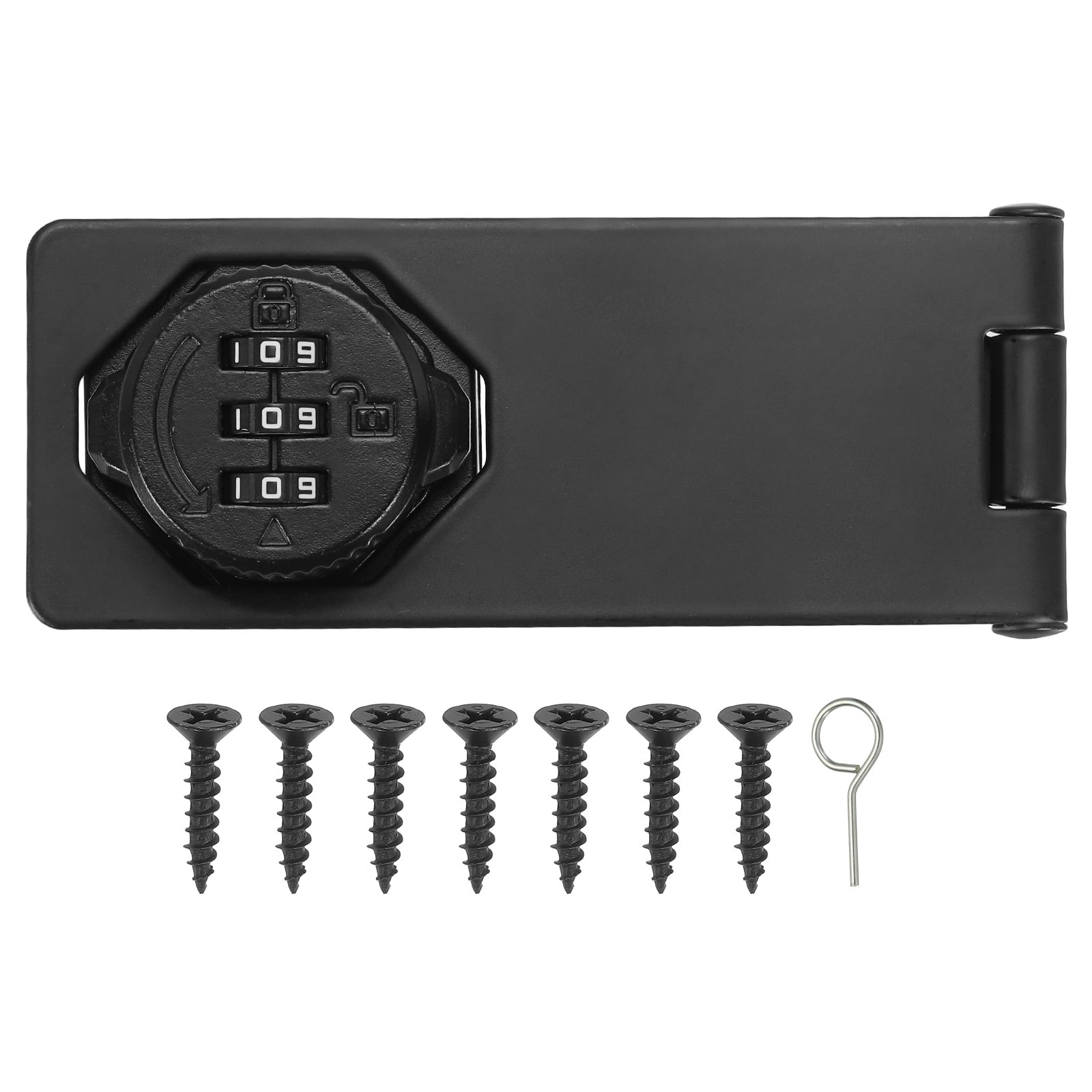 Uxcell Password Rotary Hasp Lock (5", Black) (1 Pcs), Keyless 3-Digit ...