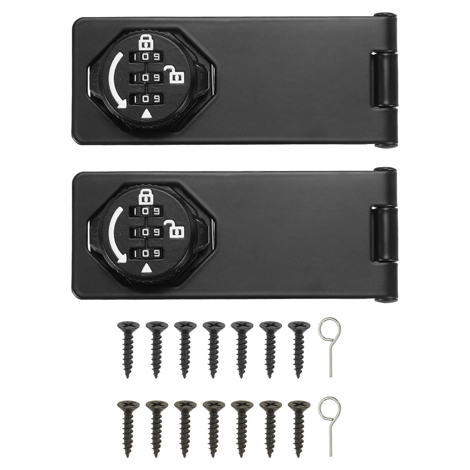 Uxcell Password Rotary Hasp Lock (5", Glow Black) (2 Pcs), Keyless 3 ...