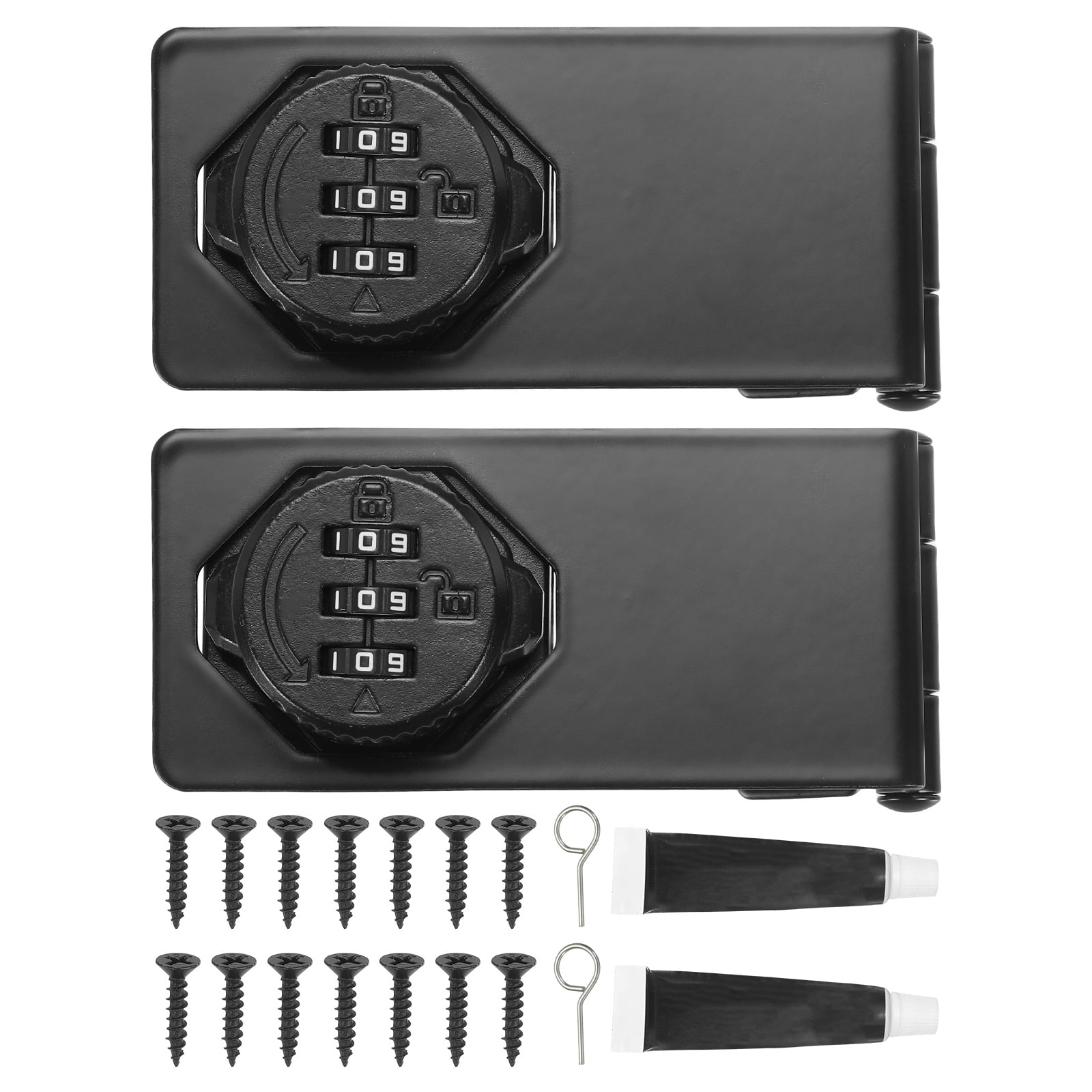 Uxcell Password Rotary Hasp Lock (Black) (2 Set), 90 Degree Keyless 3 ...