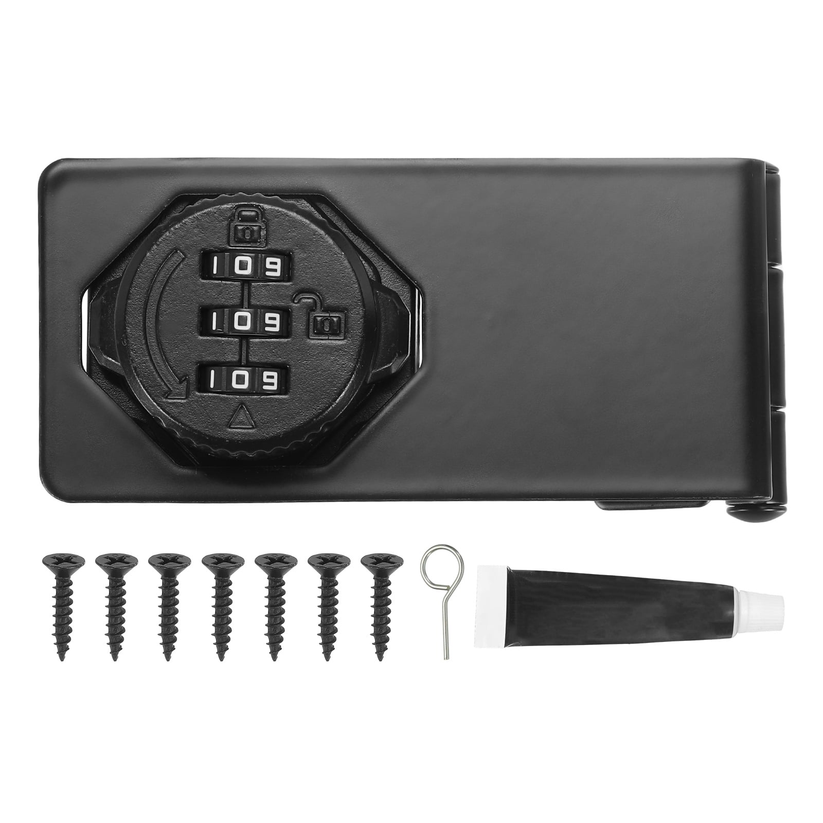Uxcell Password Rotary Hasp Lock (Black), 90 Degree Keyless 3-Digit ...