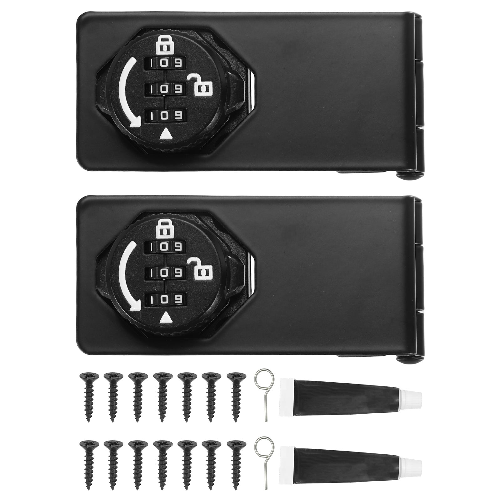 Uxcell Password Rotary Hasp Lock (Glow Black) (2 Set), 90 Degree ...
