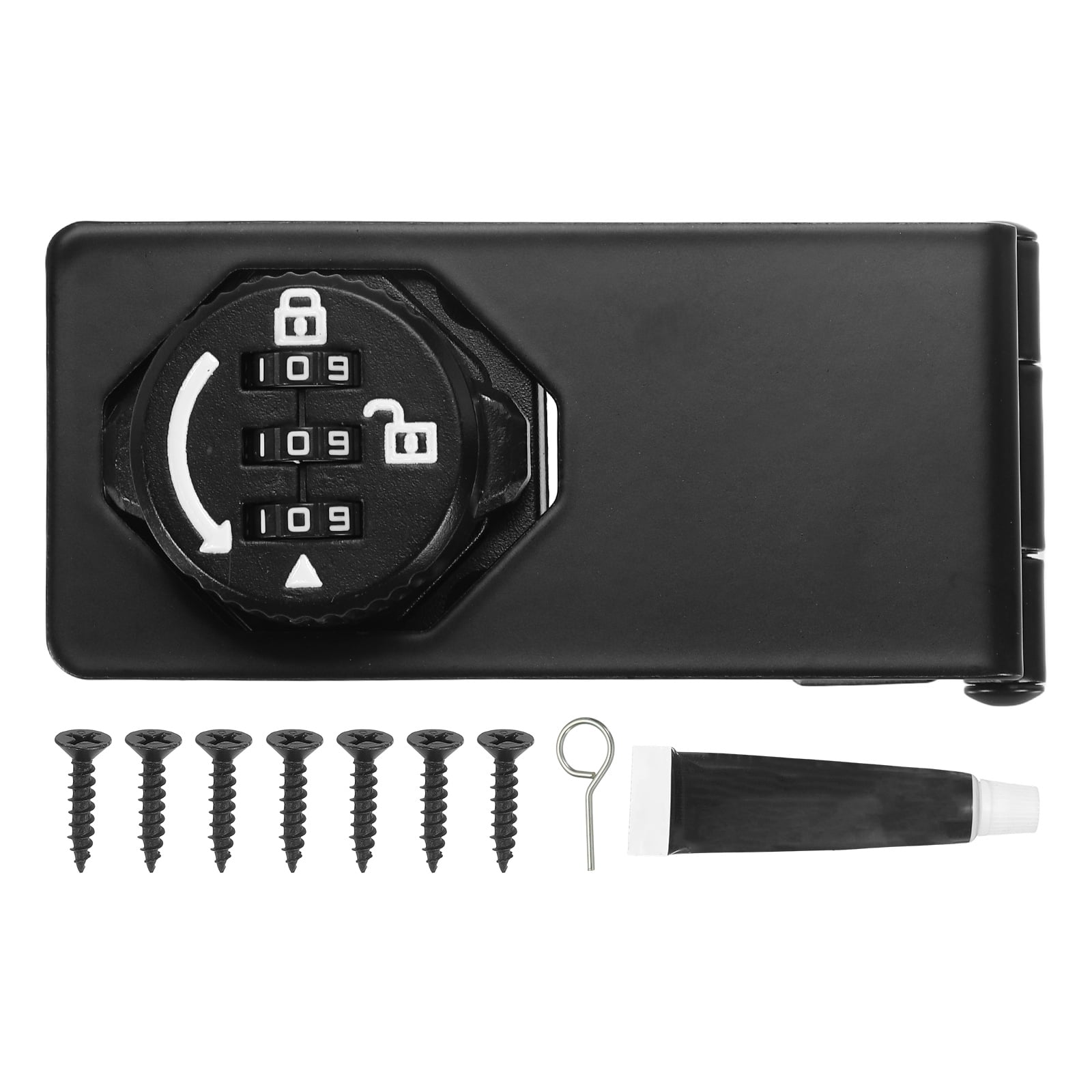 Uxcell Password Rotary Hasp Lock (Glow Black), 90 Degree Keyless 3 ...
