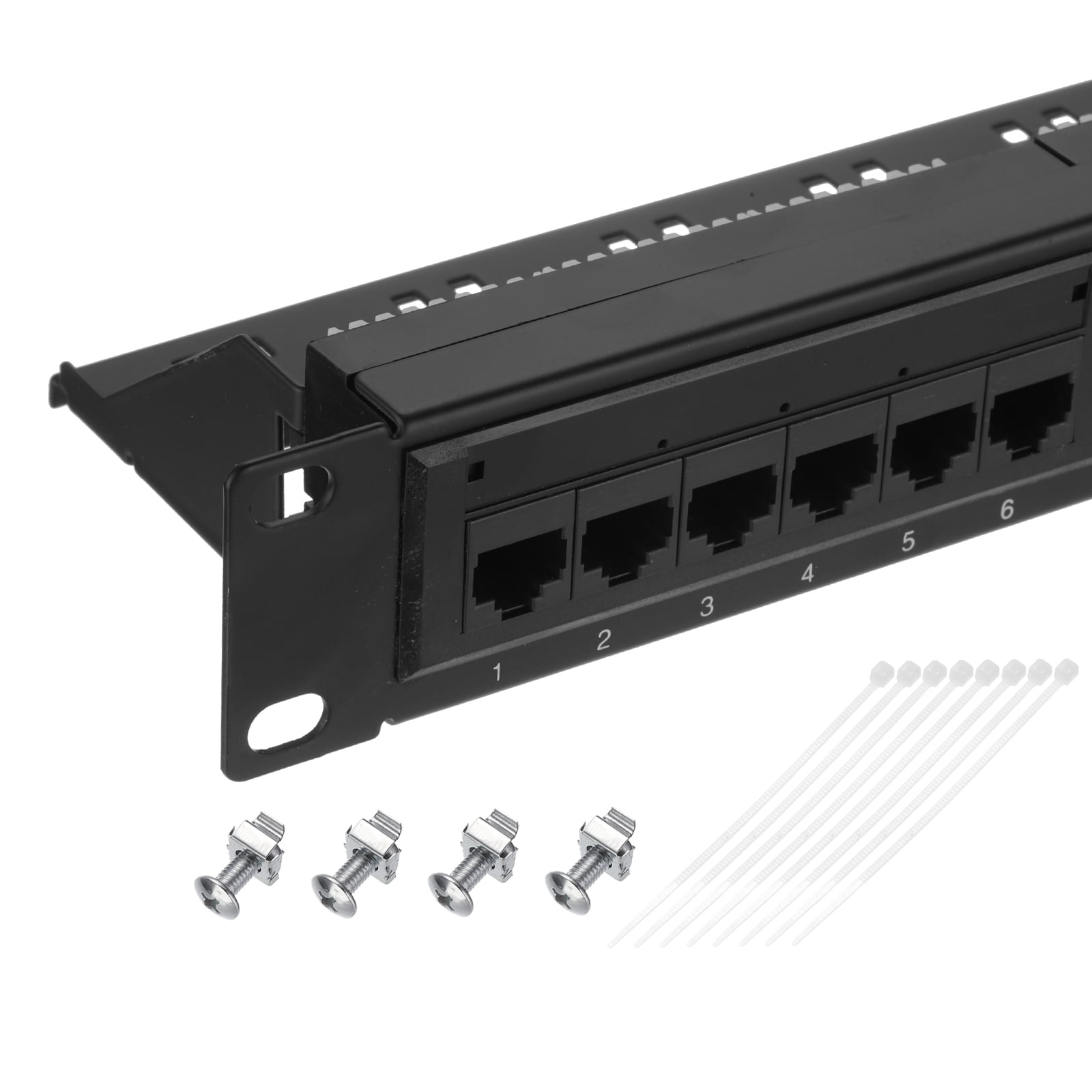 Uxcell Patch Panel, 1U 19" Cat6 Key Stone Blank Network 24-Port Patch ...
