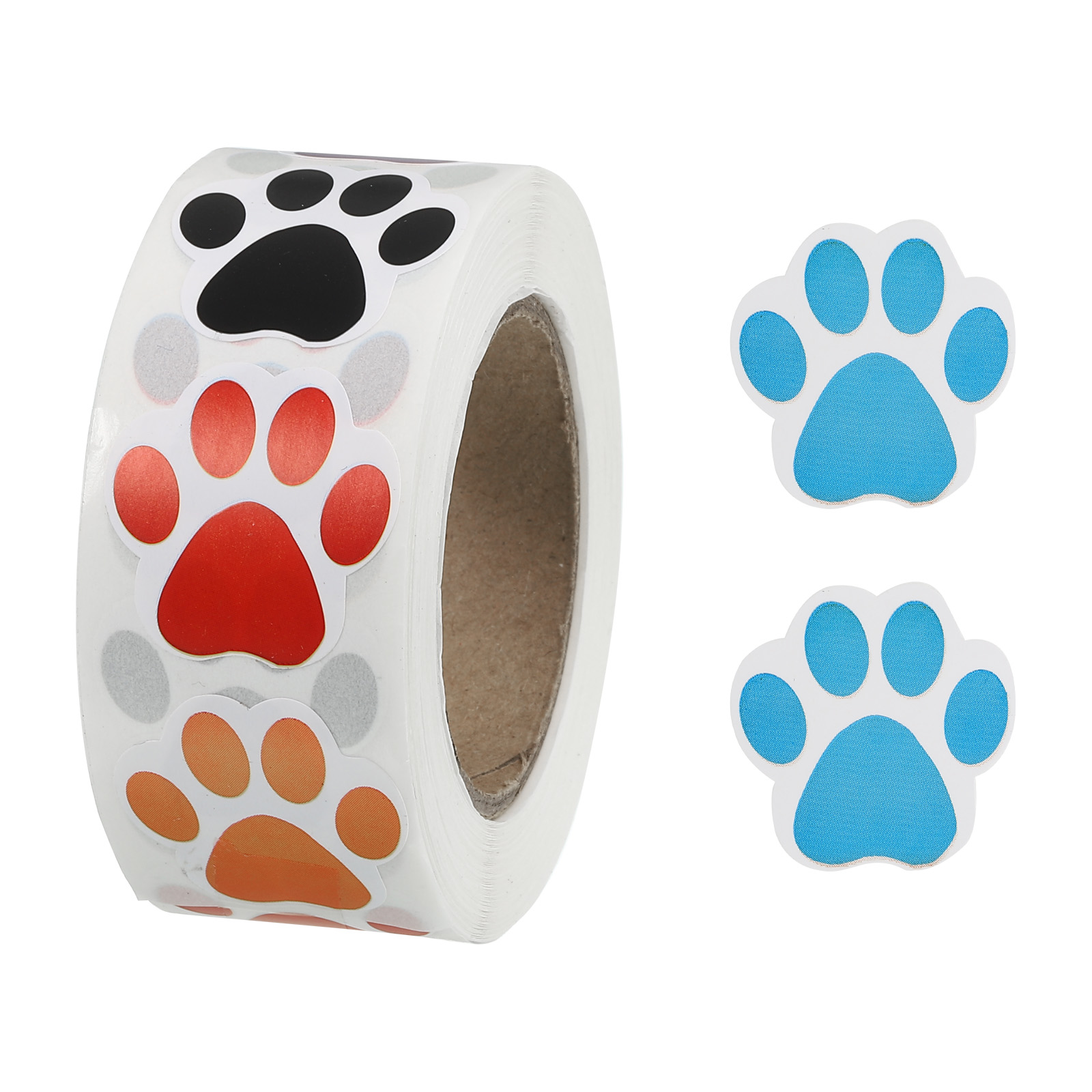 Uxcell Paw Prints Stickers 1 Inch 1 Roll Adhesive Dog Paw Prints Labels ...
