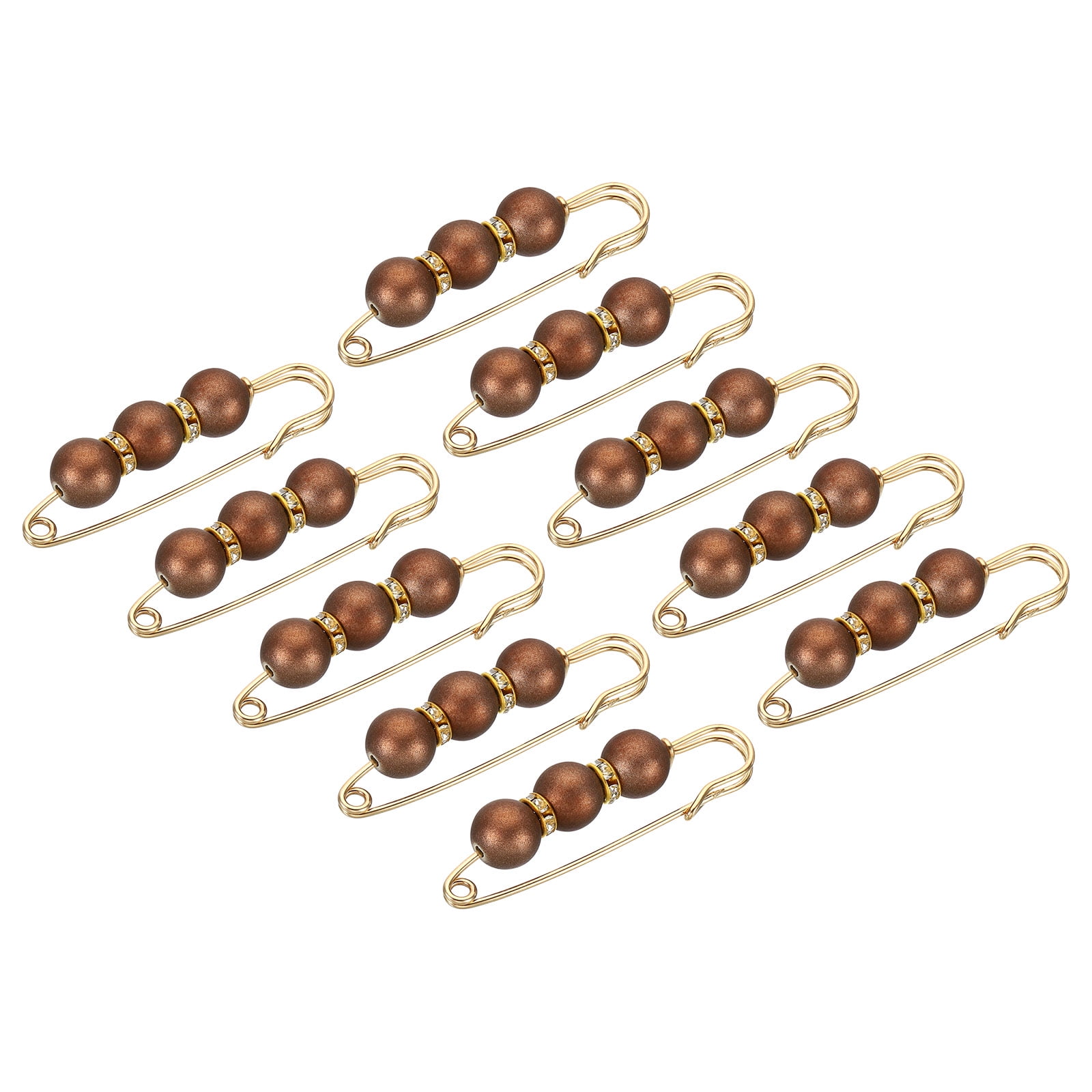 Uxcell Pearl Brooch Pins 2.3 Inch Metal Faux Pearl Decorative Collar ...