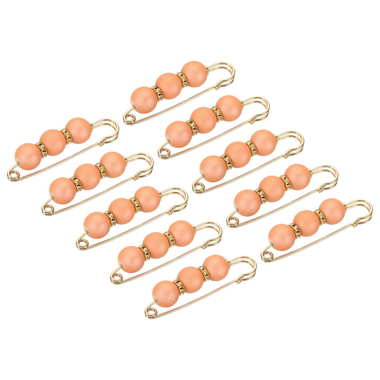 Uxcell Pearl Brooch Pins 2.3 Inch Metal Faux Pearl Decorative Collar ...