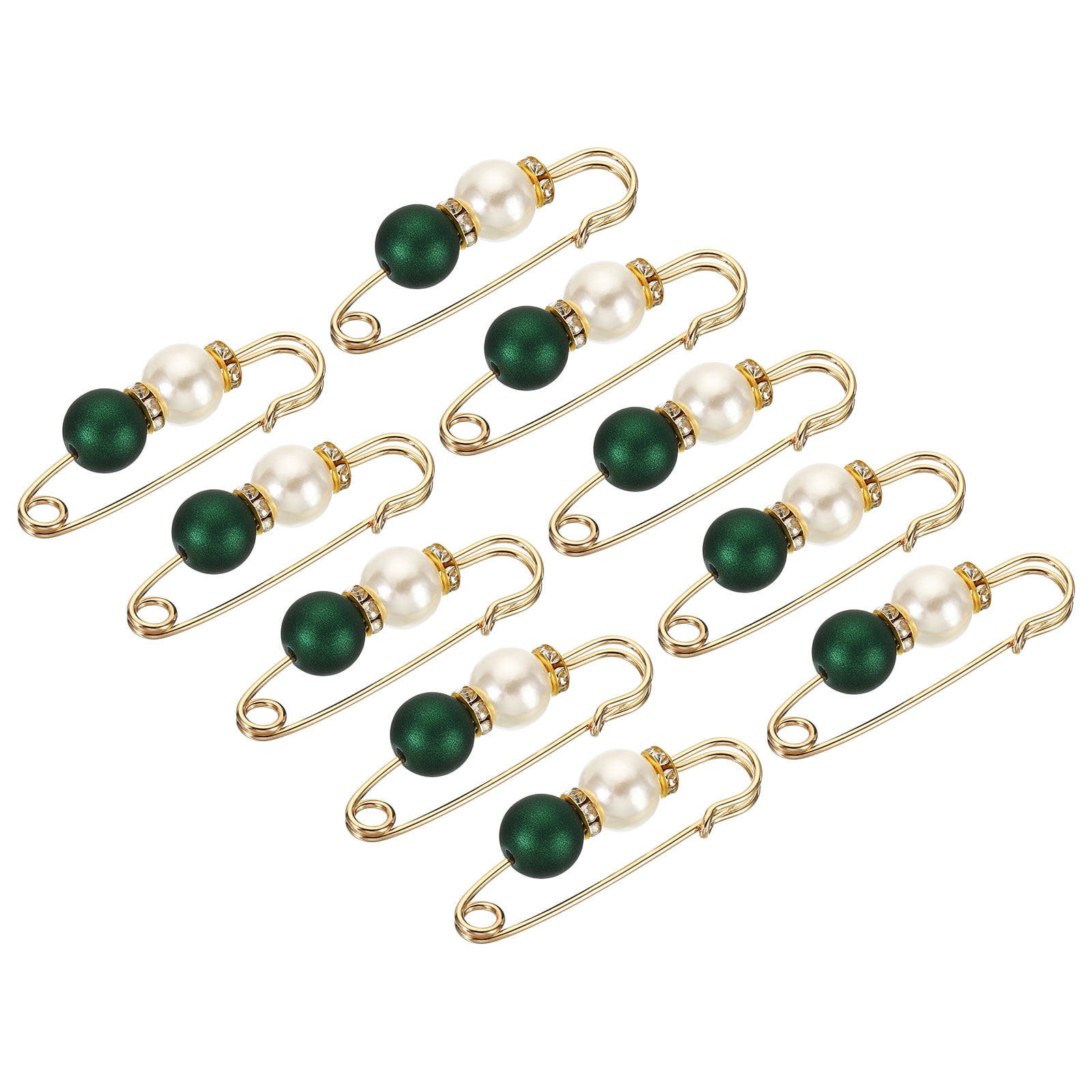 Uxcell Pearl Brooch Pins 2 Inch Metal Faux Pearl Decorative Collar ...