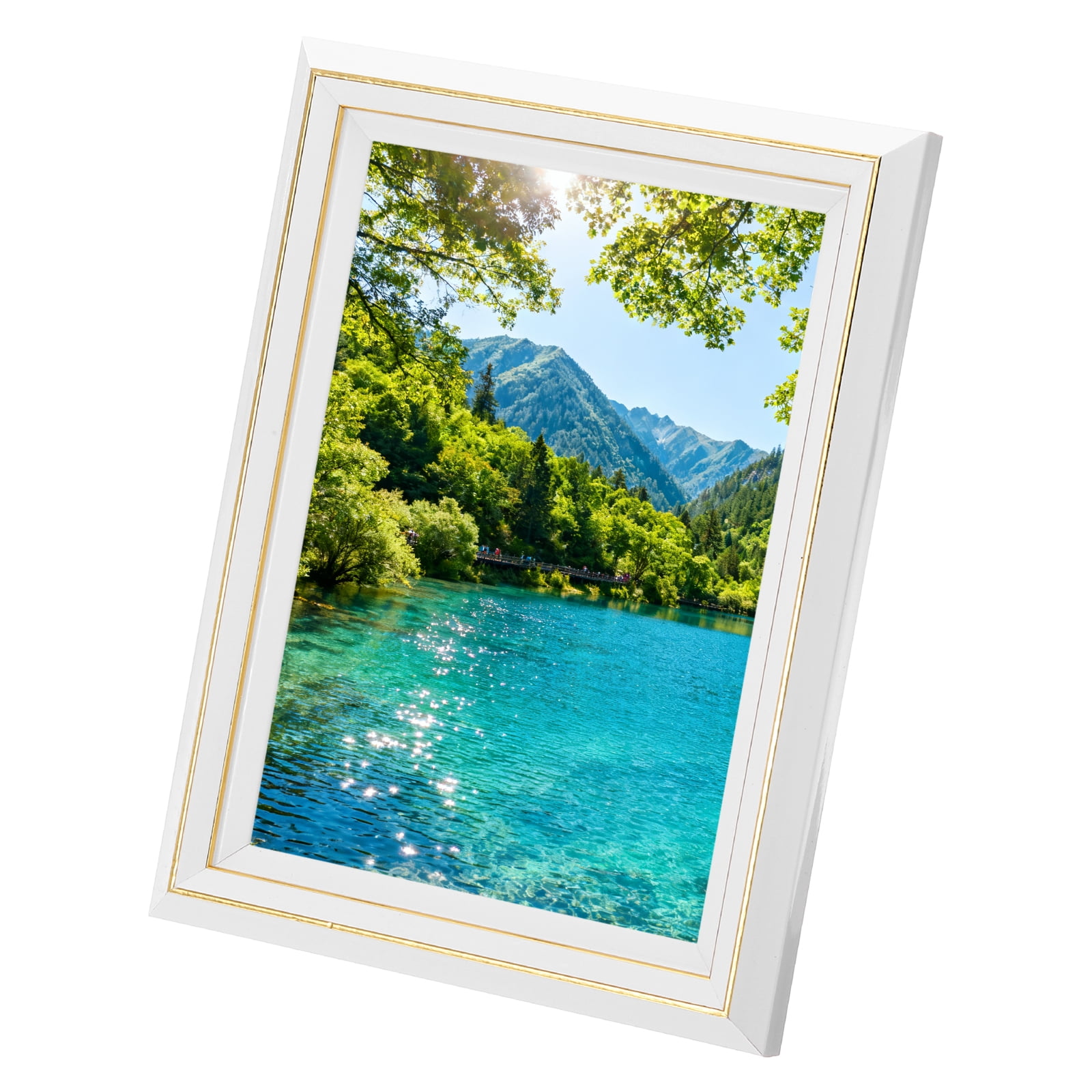Uxcell Pearl White Rectangle Photo Frame, 8.1x6.2 Inch Resin Photo ...