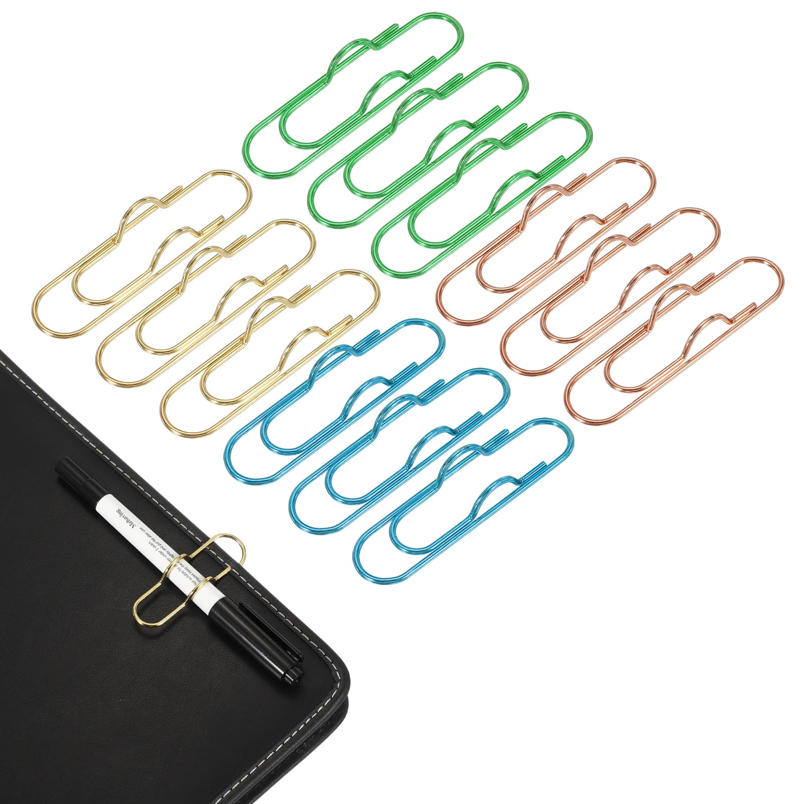 Uxcell Pen Clip Holder for Notebook, 12 Pcs Metal Pen Paper Pencil ...