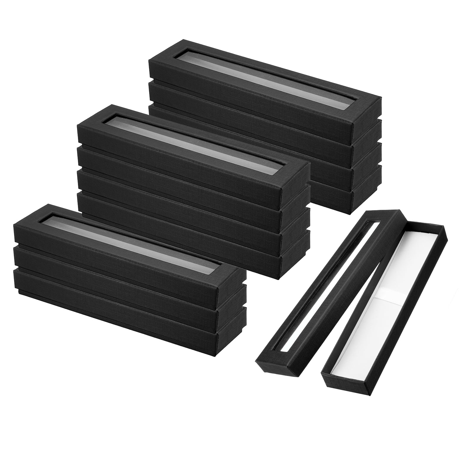 Uxcell Pen Gift Box, 12 Pack Empty Pen Case Cardboard Case with Clear ...