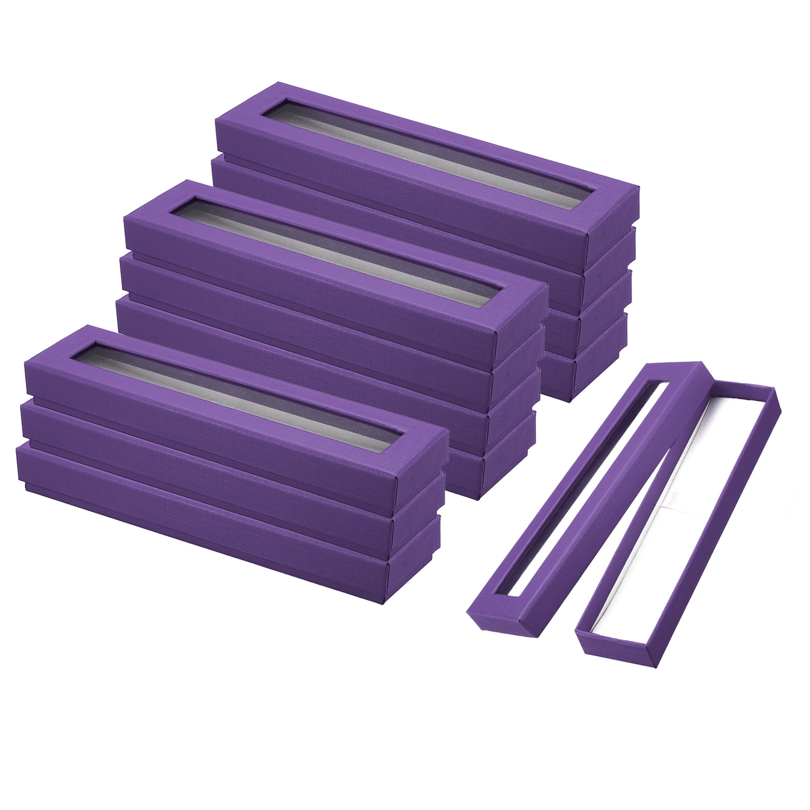 Uxcell Pen Gift Box, 12 Pack Empty Pen Case Cardboard Case with Clear ...