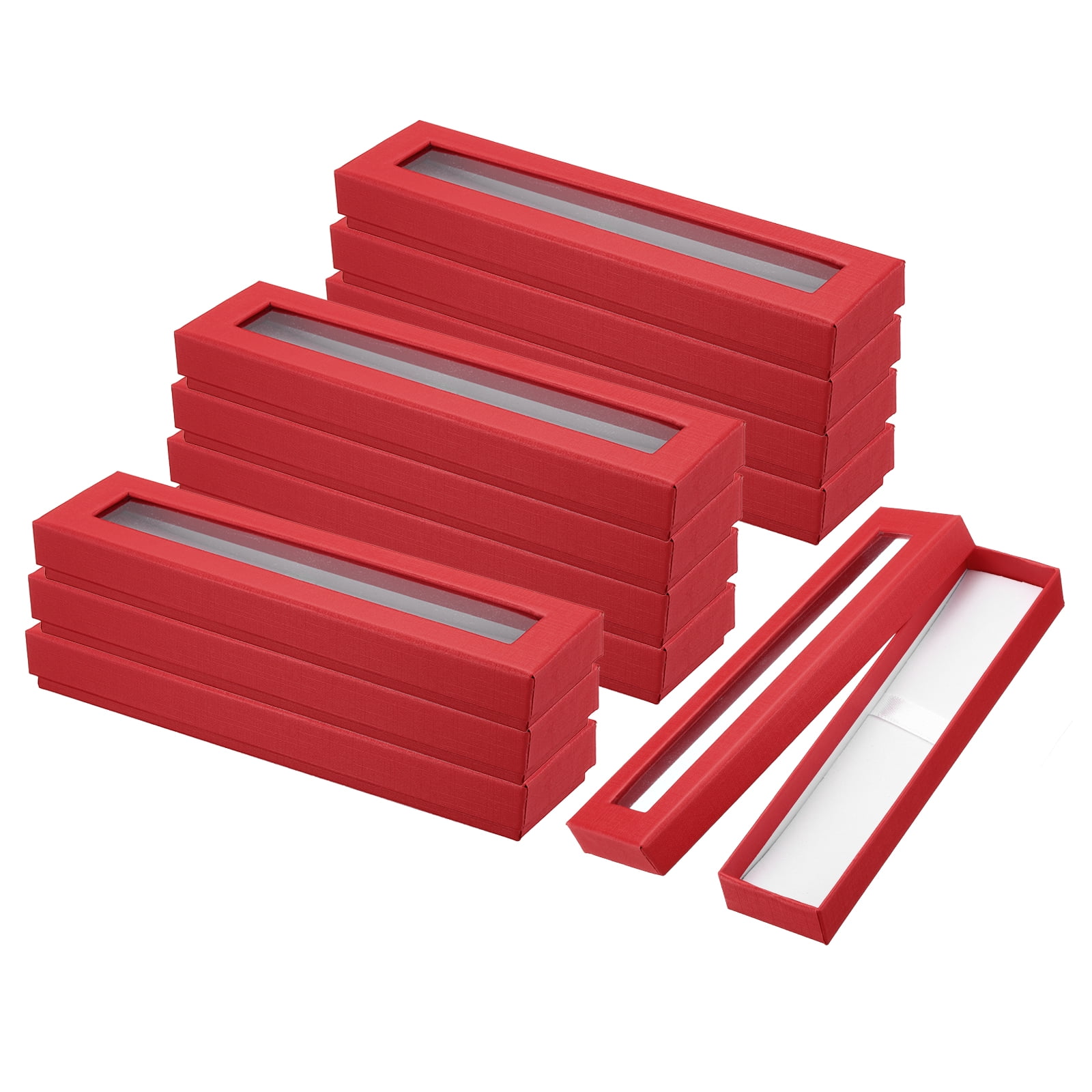 Uxcell Pen Gift Box, 12 Pack Empty Pen Case Cardboard Case with Clear ...