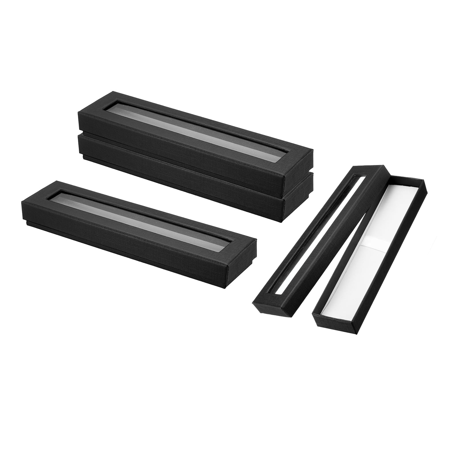 Uxcell Pen Gift Box, 4 Pack Empty Pen Case Cardboard Case with Clear ...