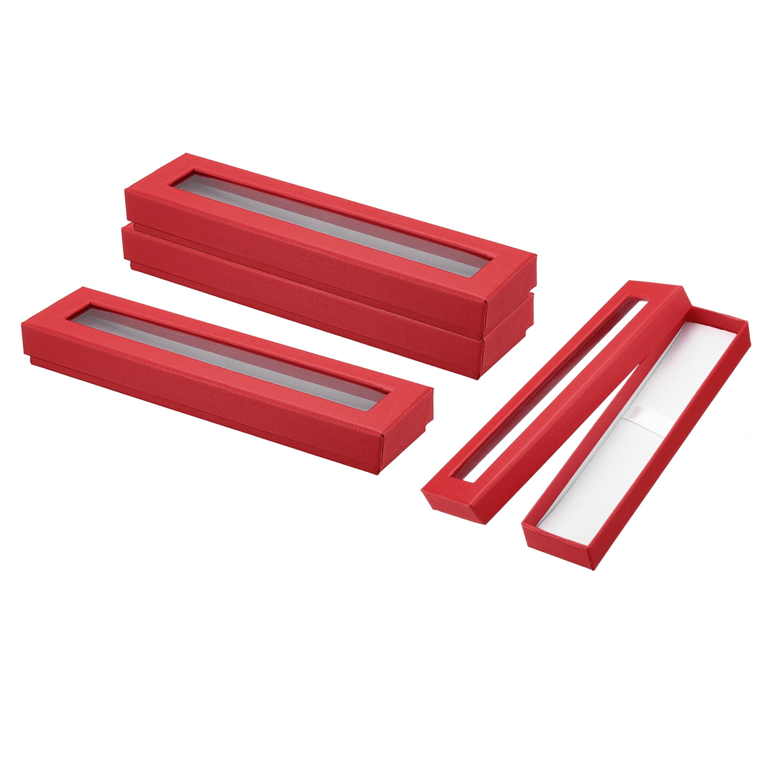 Uxcell Pen Gift Box, 4 Pack Empty Pen Case Cardboard Case with Clear ...