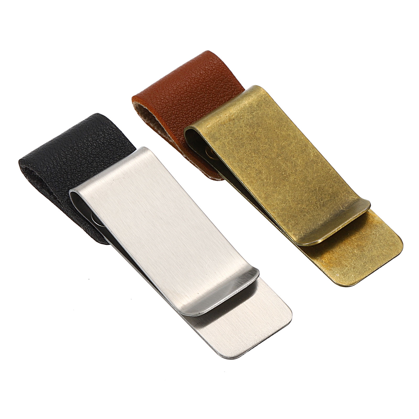 Uxcell Pen Holder Clip, Stainless Pencil Loop with Carved Leather ...