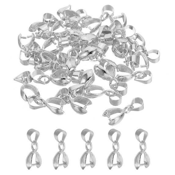 Uxcell Pendant Bail Clips, 30Pcs 5x14mm Metal Pendant Connector Clasp ...