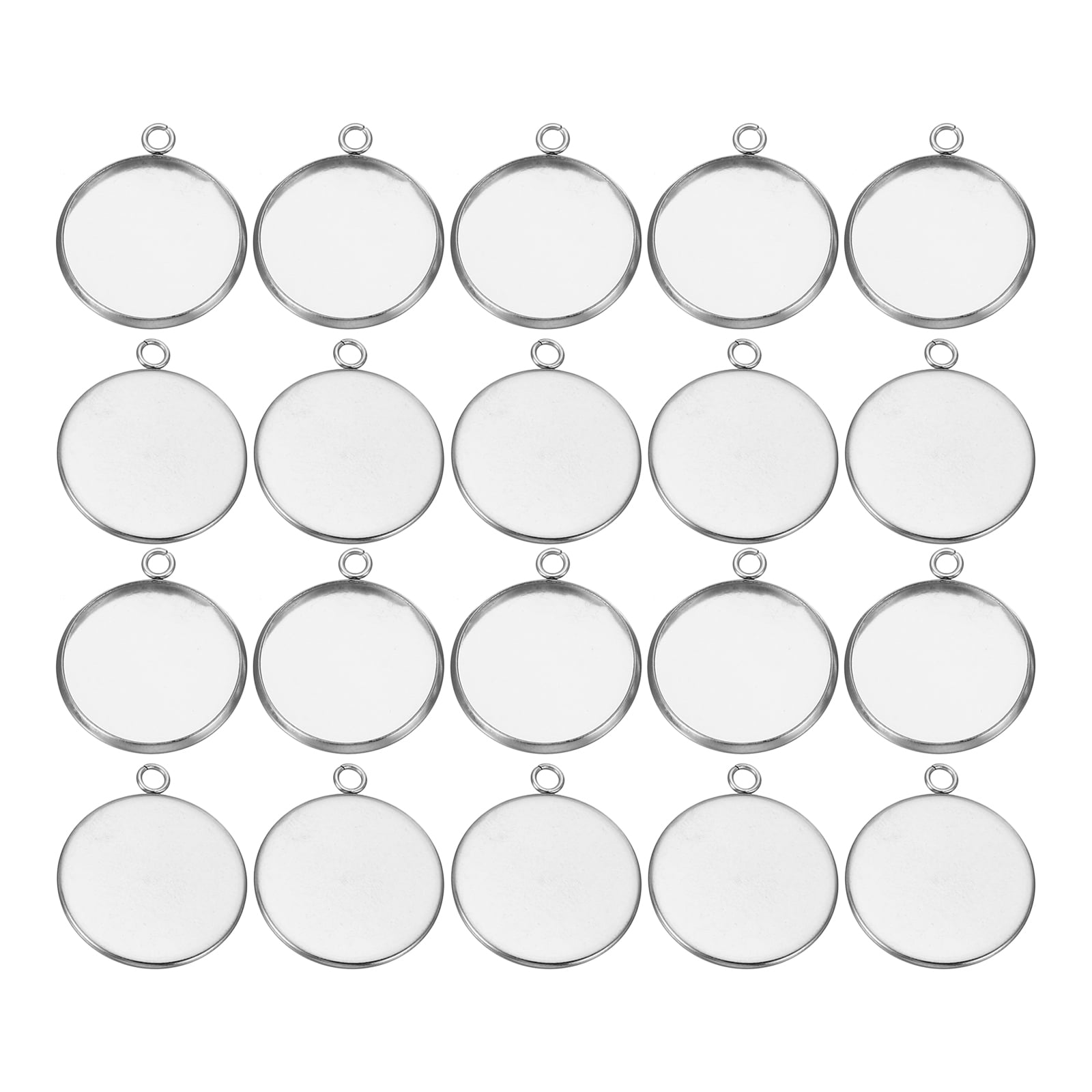 Uxcell Pendant Trays, 20 Pack 316 Stainless Steel 20mm Round Bezel ...