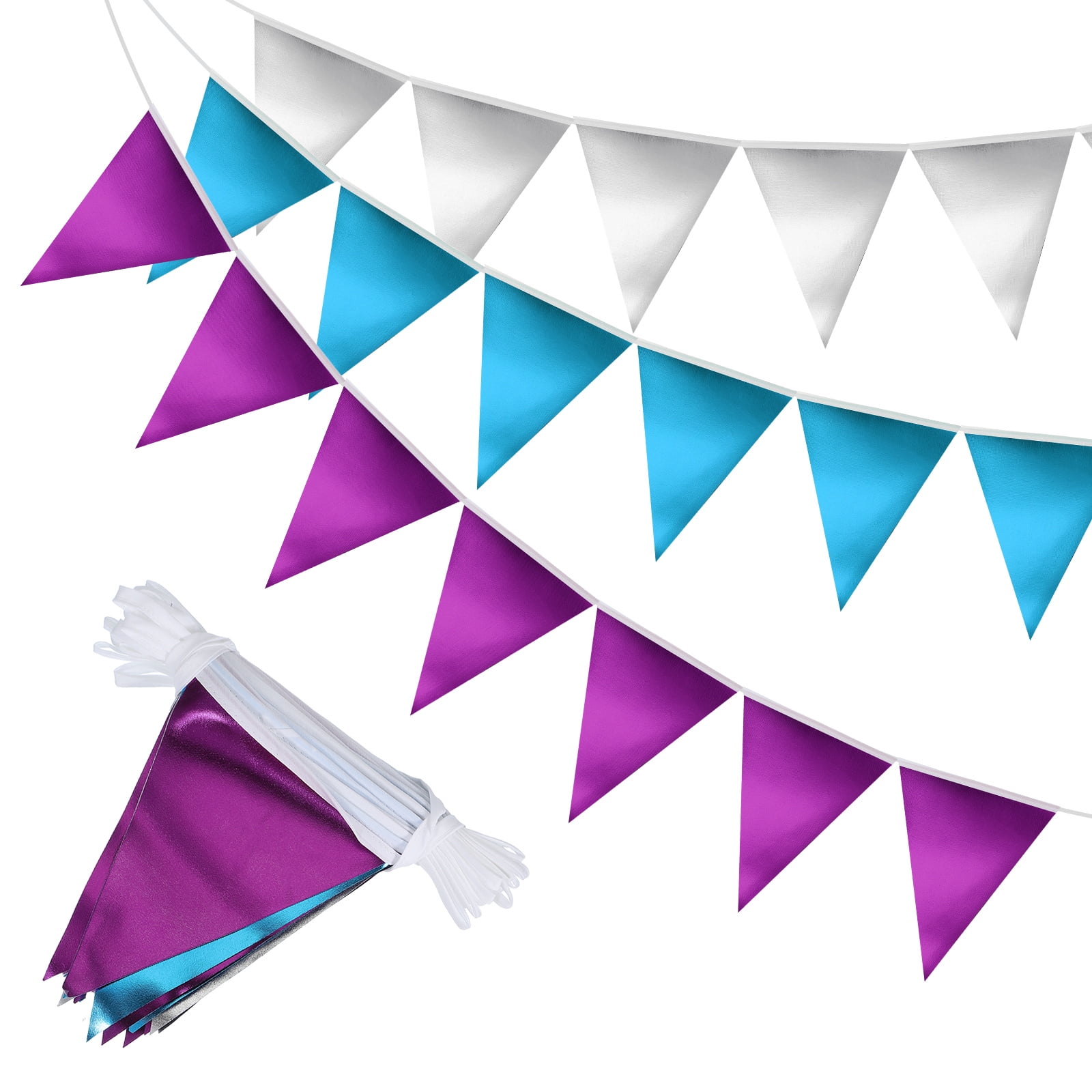 Pennant Banner Flags Colorful Triangle Banners Silver/Blue/Purple ...