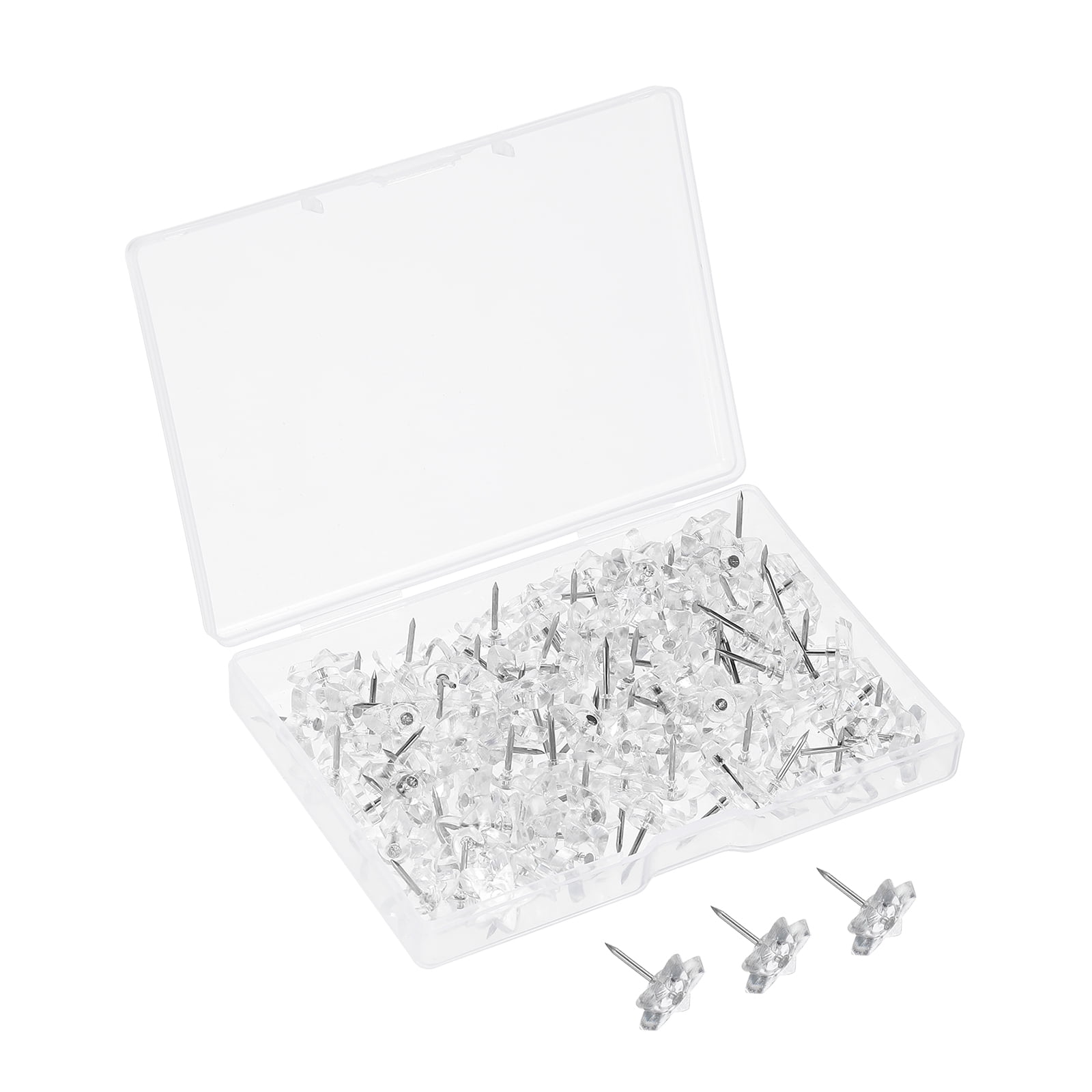 Uxcell Pentagram Shaped Push Pins for Office Cork Board, Clear 100 Pack ...