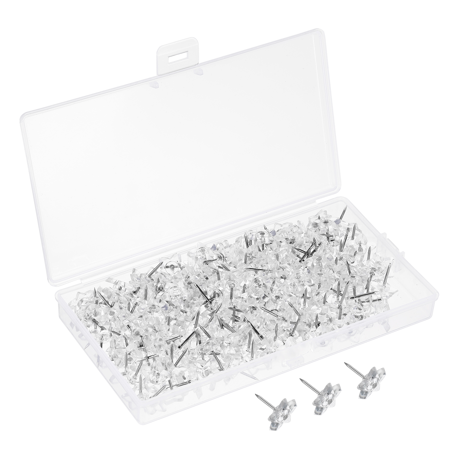 Uxcell Pentagram Shaped Push Pins for Office Cork Board, Clear 200 Pack ...