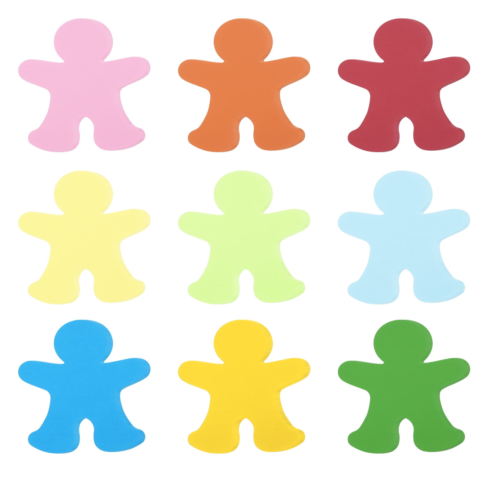 Uxcell People Cutouts Paper Person Shape, Colorful People Cutout for ...