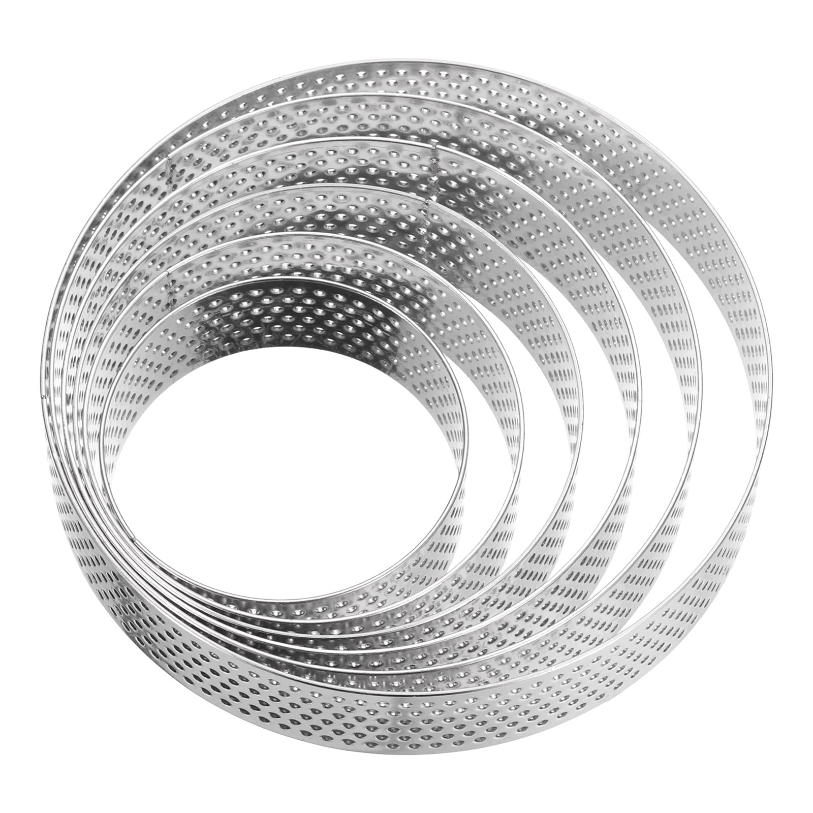 Uxcell Perforated Cake Rings Set Stainless Steel Round Tartlet Ring ...