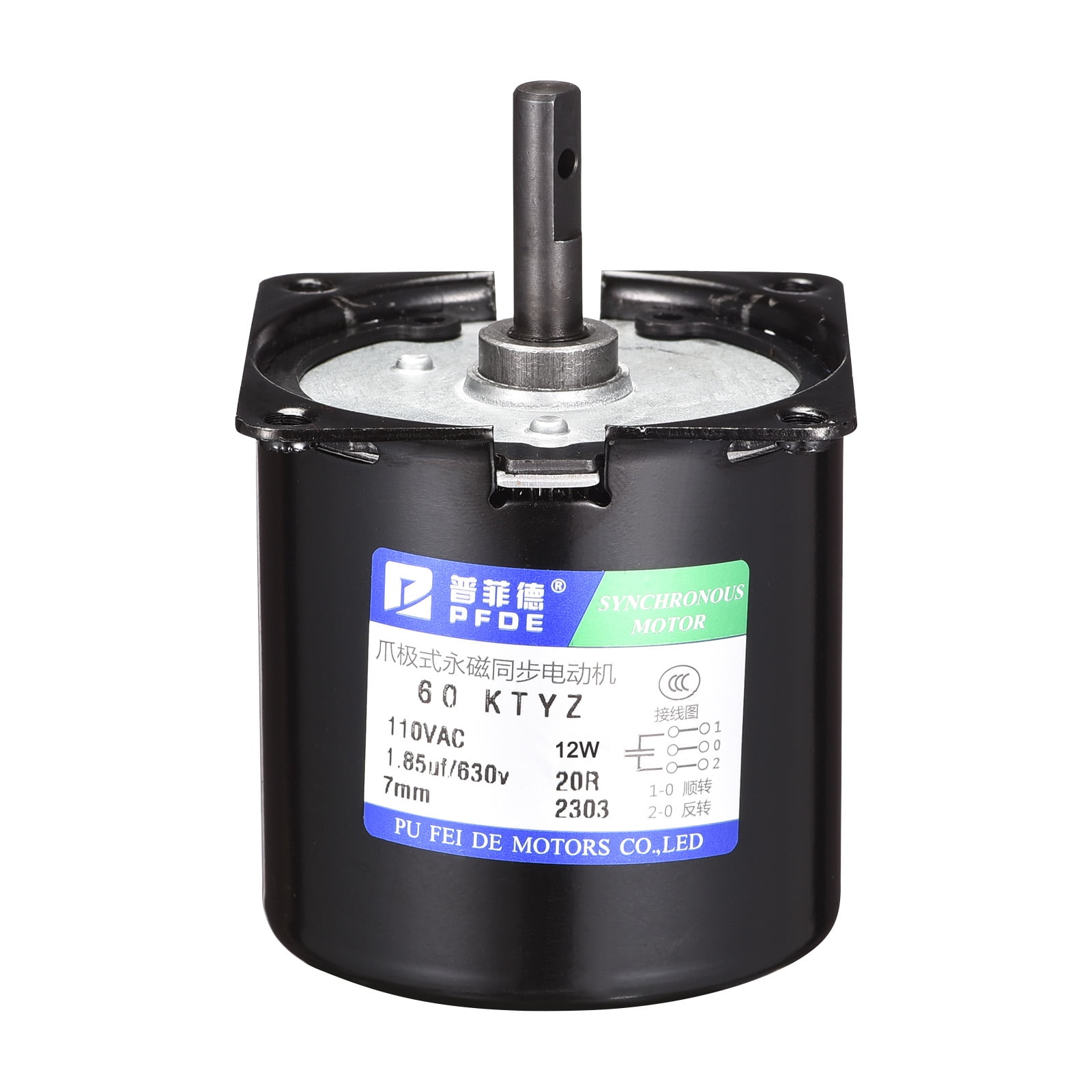 Uxcell Permanent Magnet Synchronous Gear Motor 20RPM 110V 12W 50/60Hz ...