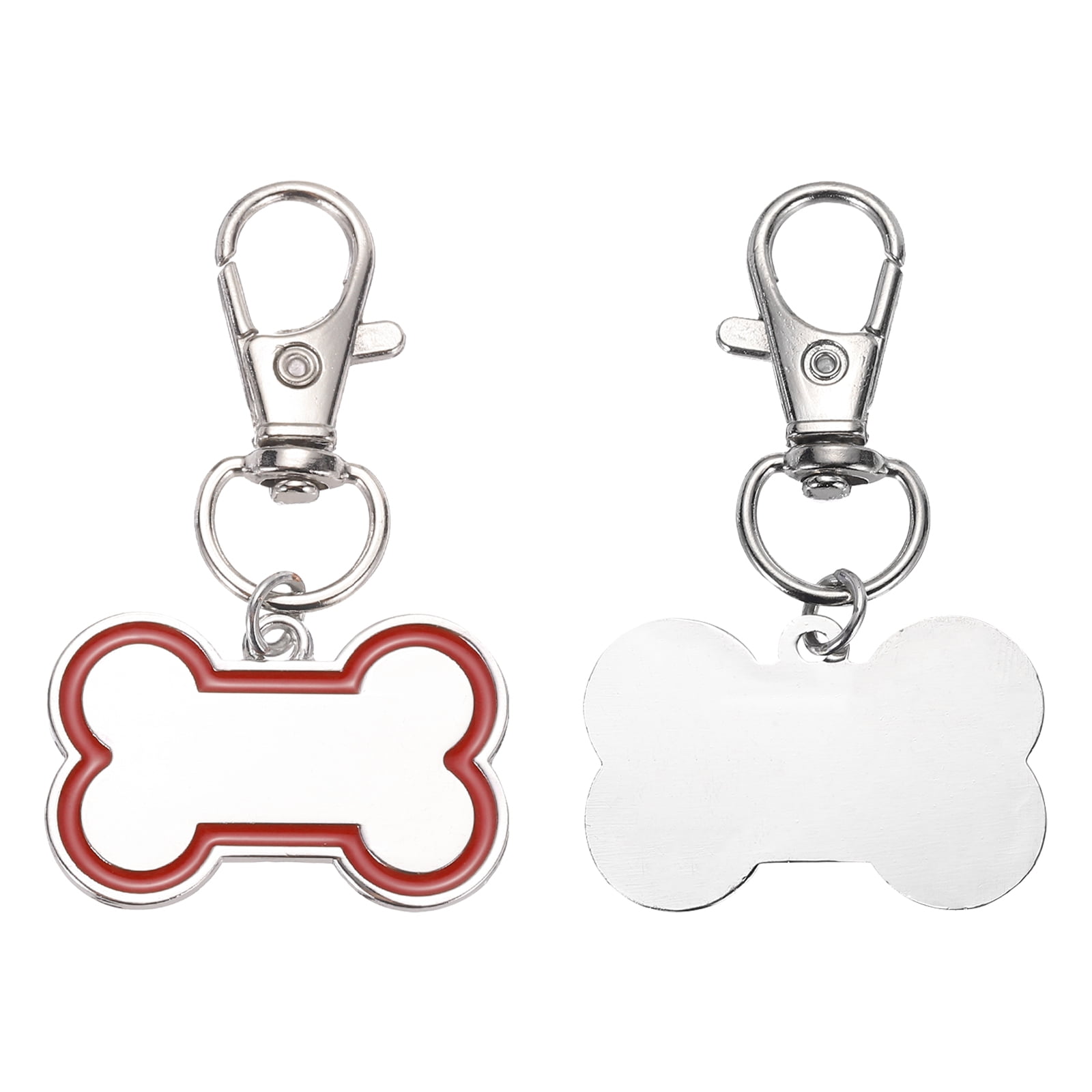 Uxcell Pet ID Tags Bone Shape, 30x20mm Metal Personalize Engraved Both ...