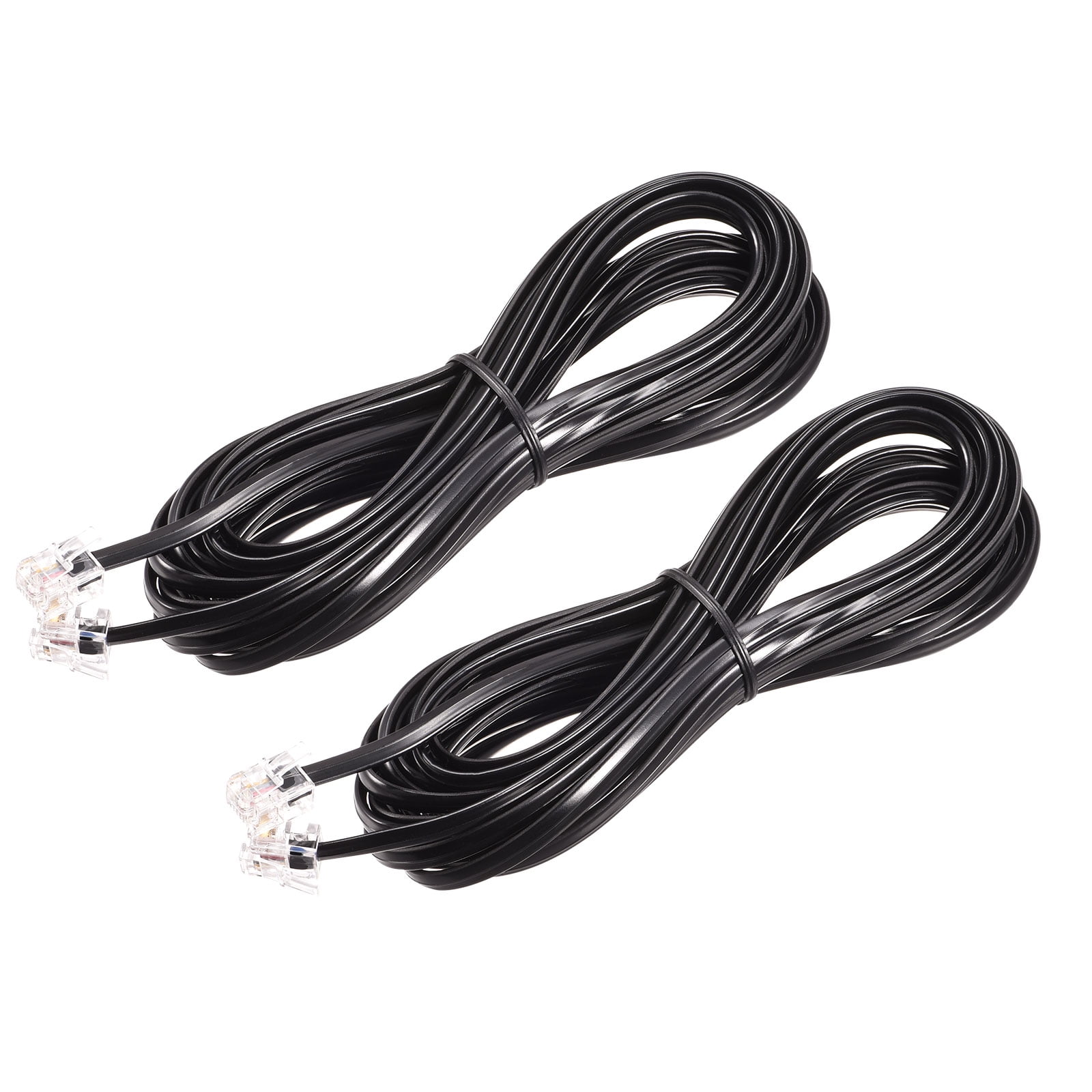Uxcell Phone Extension Cord Telephone Cable Phone Line Cord RJ11 6P4C ...