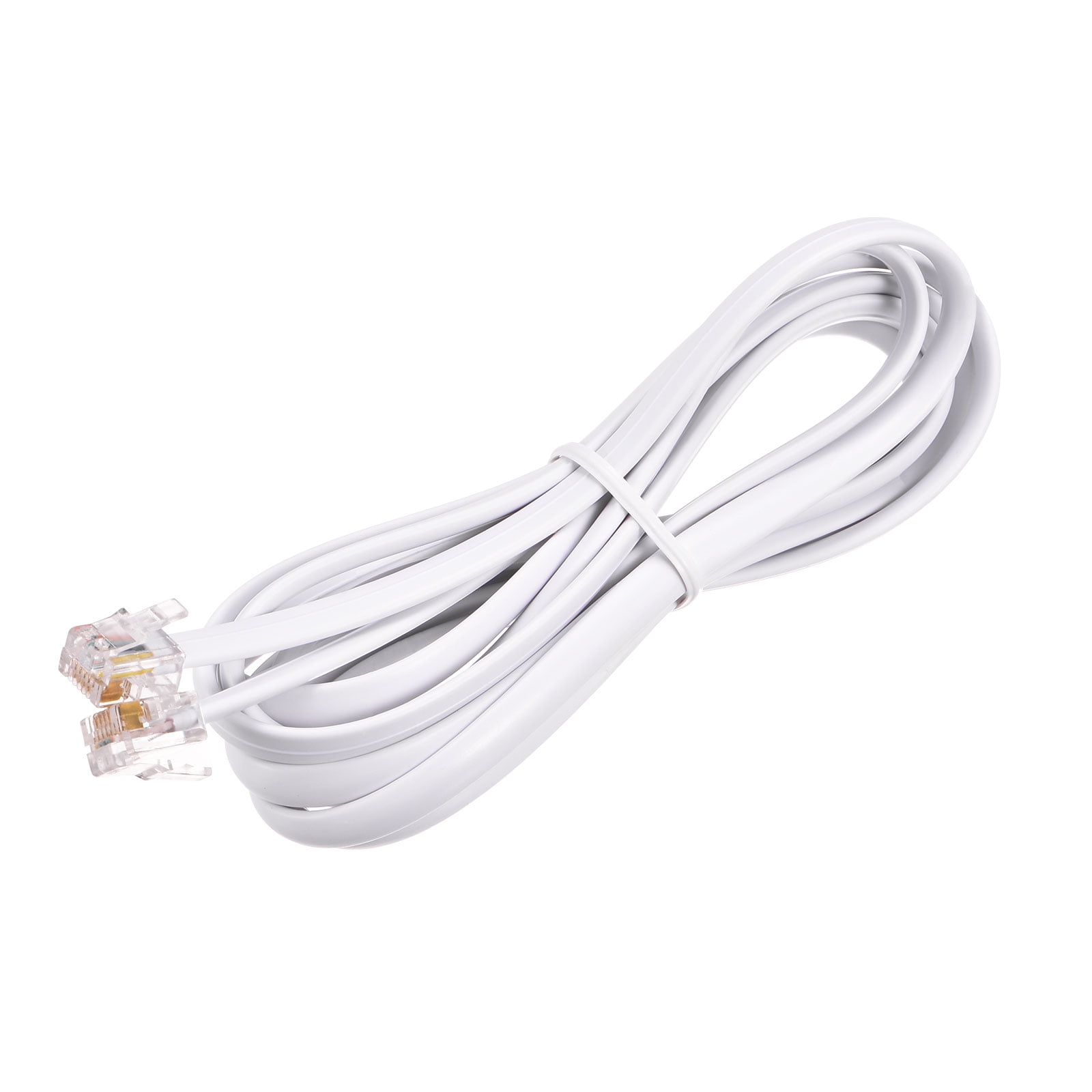 Uxcell Phone Extension Cord 6.56FT Telephone Cable Phone Line Cord RJ11 ...