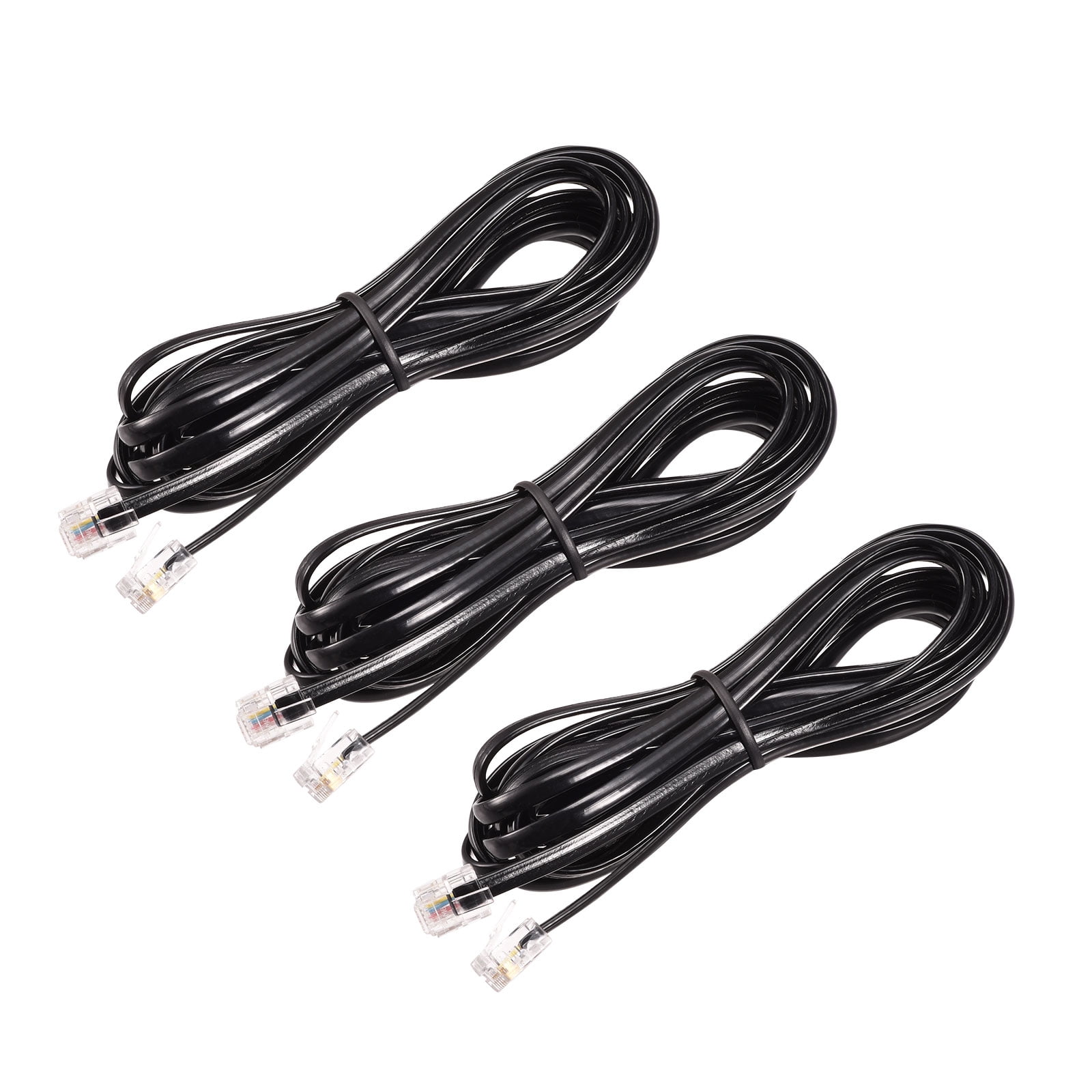 Uxcell Phone Extension Cord 9.84FT Telephone Cable Phone Line Cord RJ11 ...