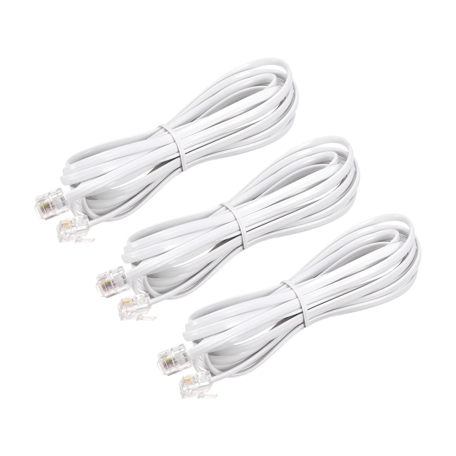 Uxcell Phone Extension Cord 9.84FT Telephone Cable Phone Line Cord RJ11 ...