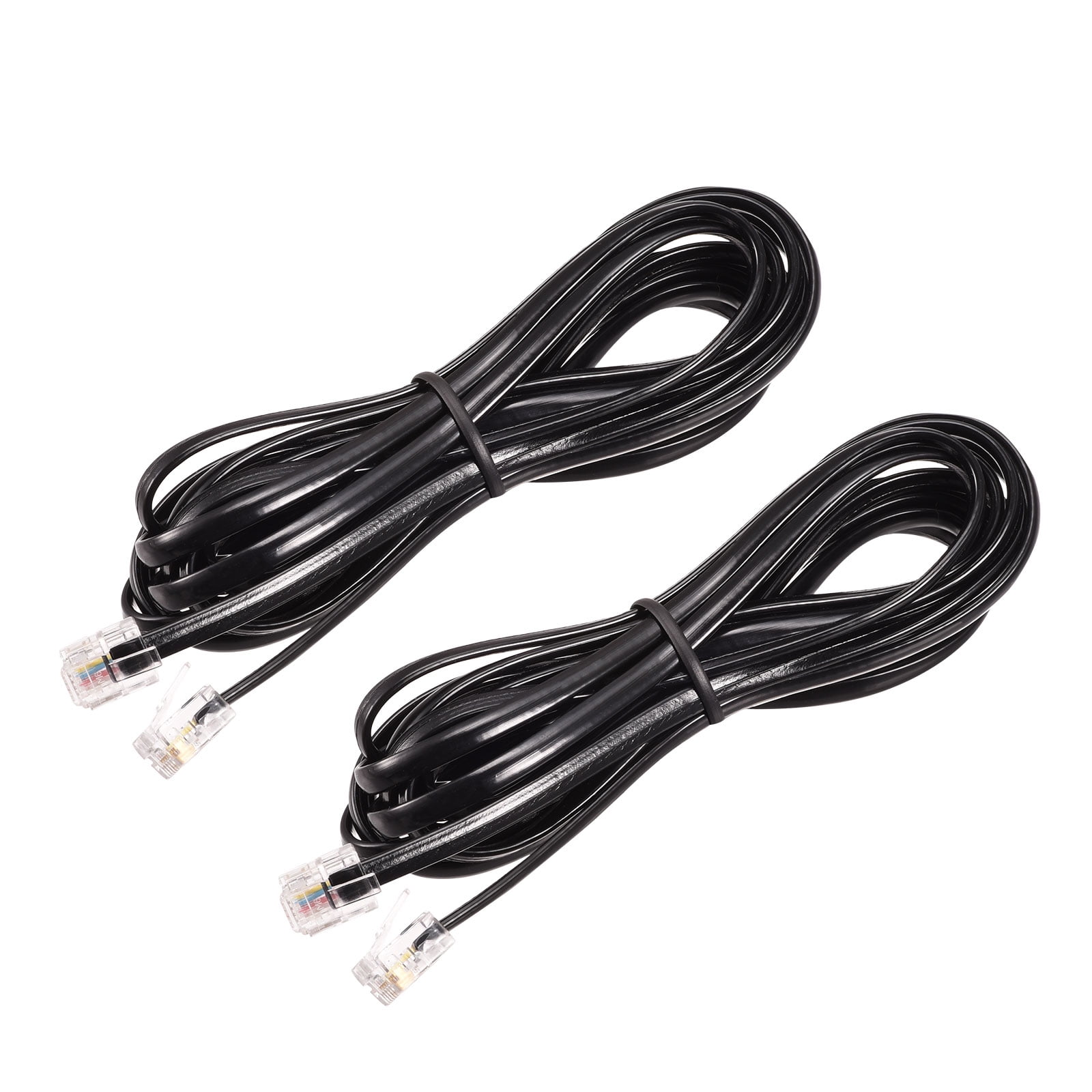 Uxcell Phone Extension Cord Telephone Cable Phone Line Cord RJ11 6P4C ...