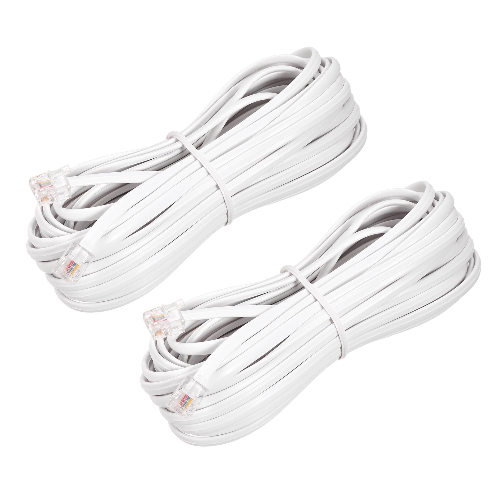 Uxcell Phone Extension Cord Telephone Cable Phone Line Cord RJ11 6P4C ...
