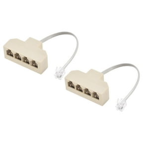 ELECTCHN Two Way Telephone Splitters RJ11 Male to Dual Female Cable ...