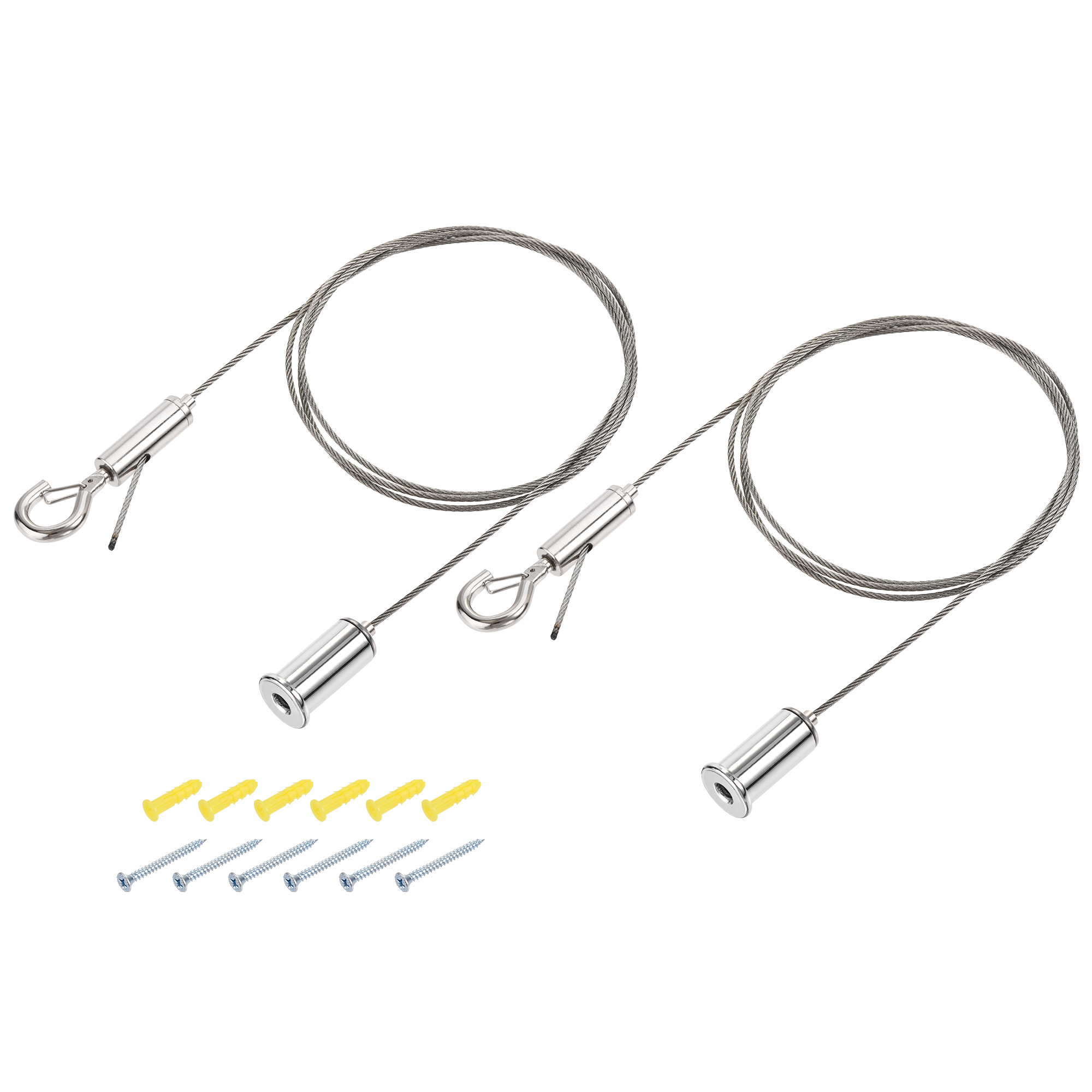 Uxcell Picture Hanging Wire Hooks Kit, 2Set 1.5M Load 33 lbs, with 6Set ...