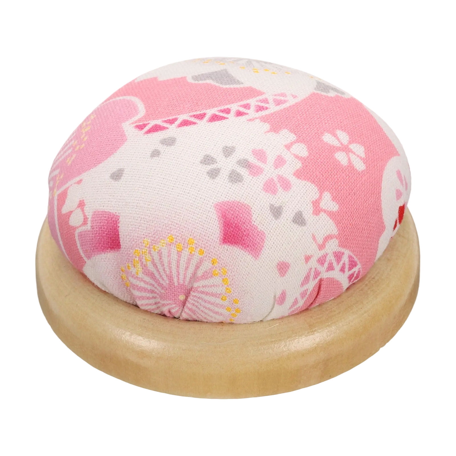 Uxcell Pin Cushion Wooden Base Japanese Style Round Pincushion for ...